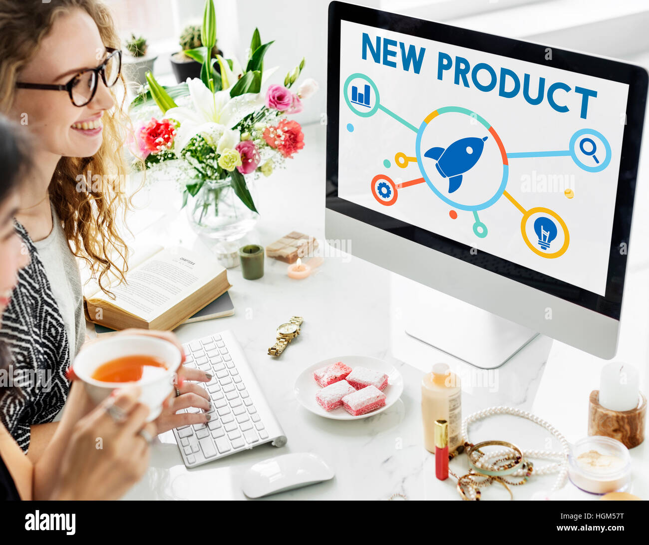 New Product Commerce Launch Promotion Concept Stock Photo - Alamy