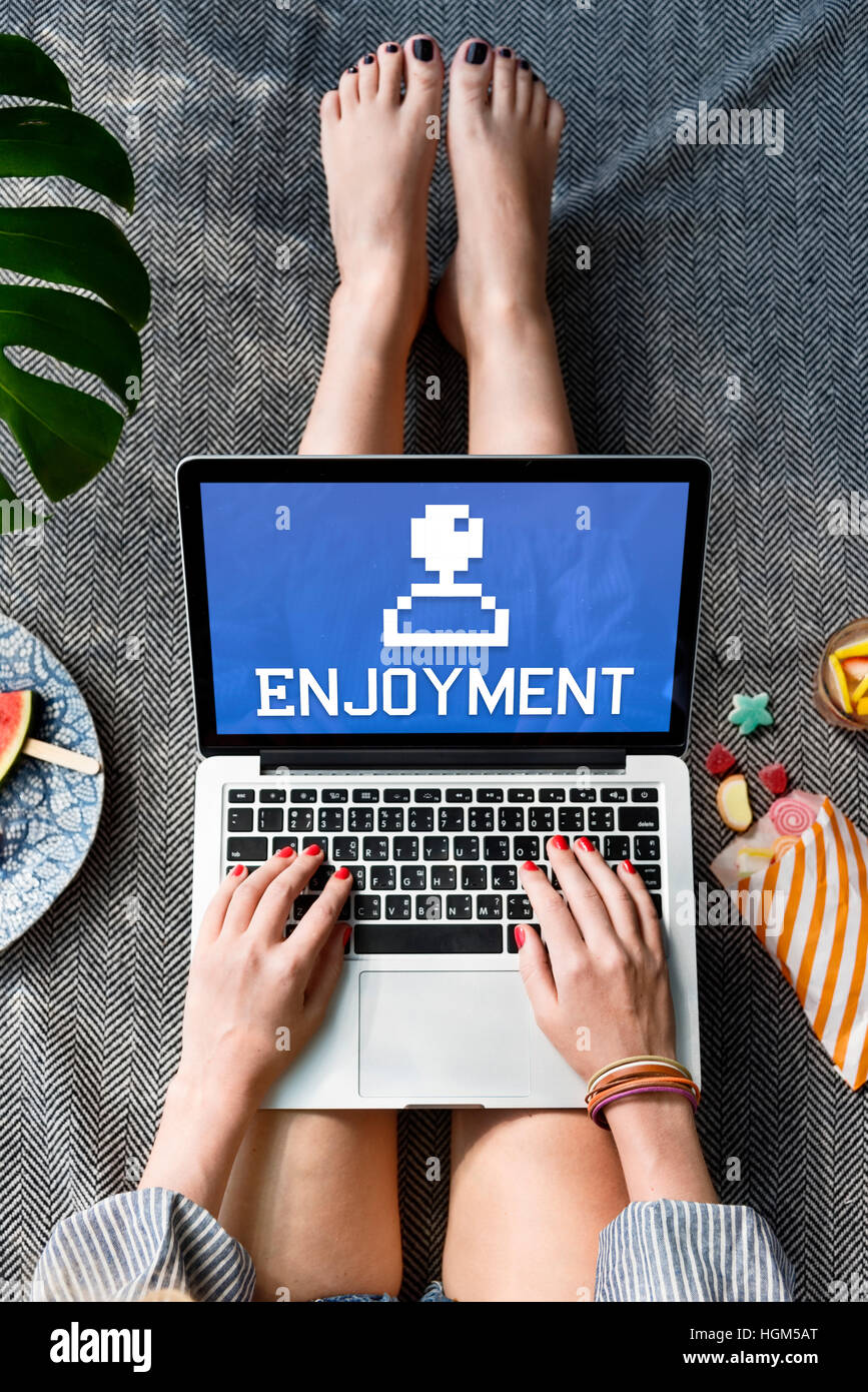 Enjoyment Entertainment Fun Game Concept Stock Photo - Alamy