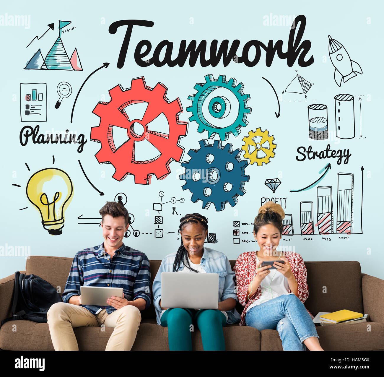 Teamwork Collaboration Unity Corporate Gear Concept Stock Photo - Alamy