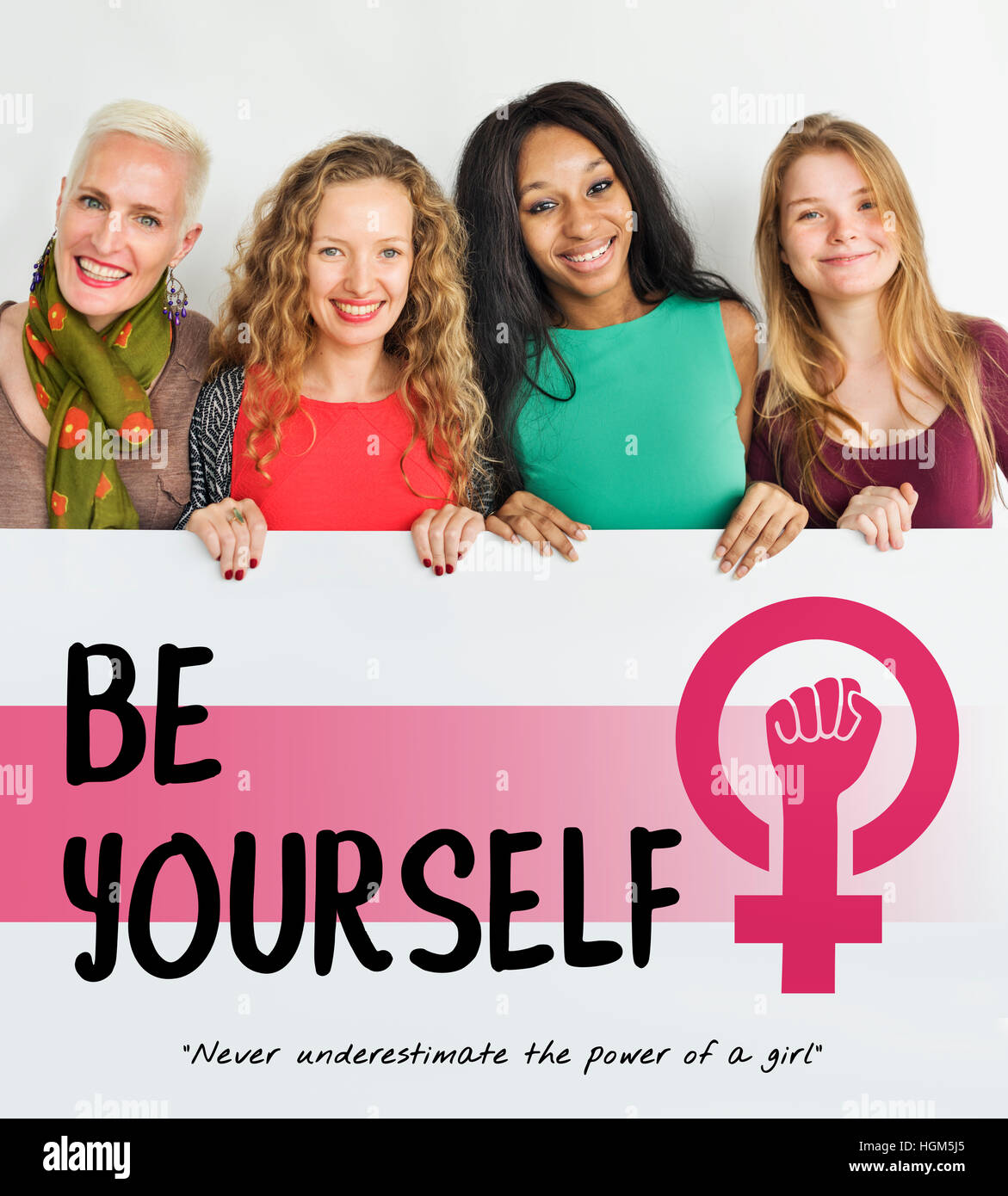 Women Girl Power Feminism Equal Opportunity Concept Stock Photo - Alamy