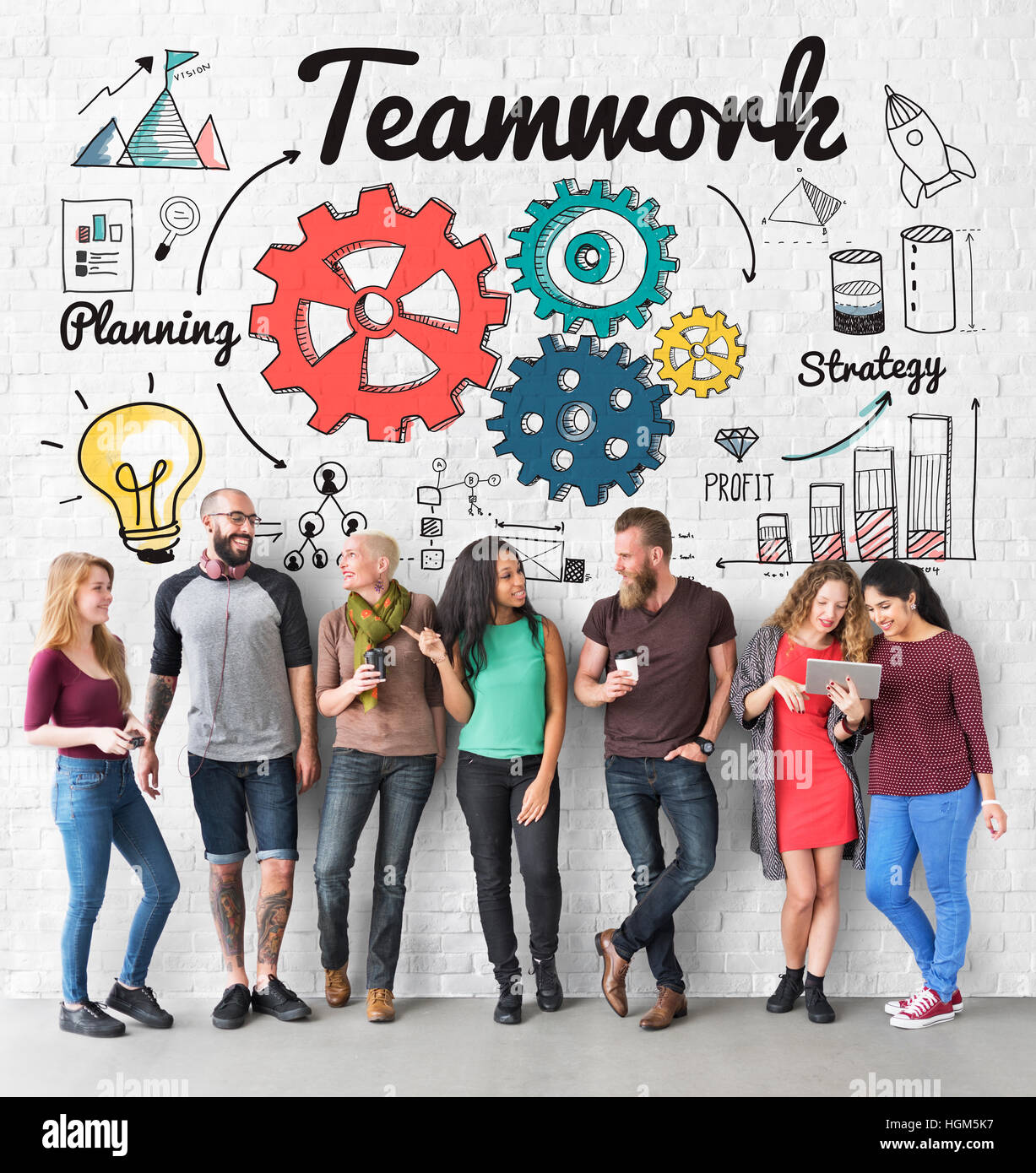 Business men collaboration gear hi-res stock photography and images - Alamy