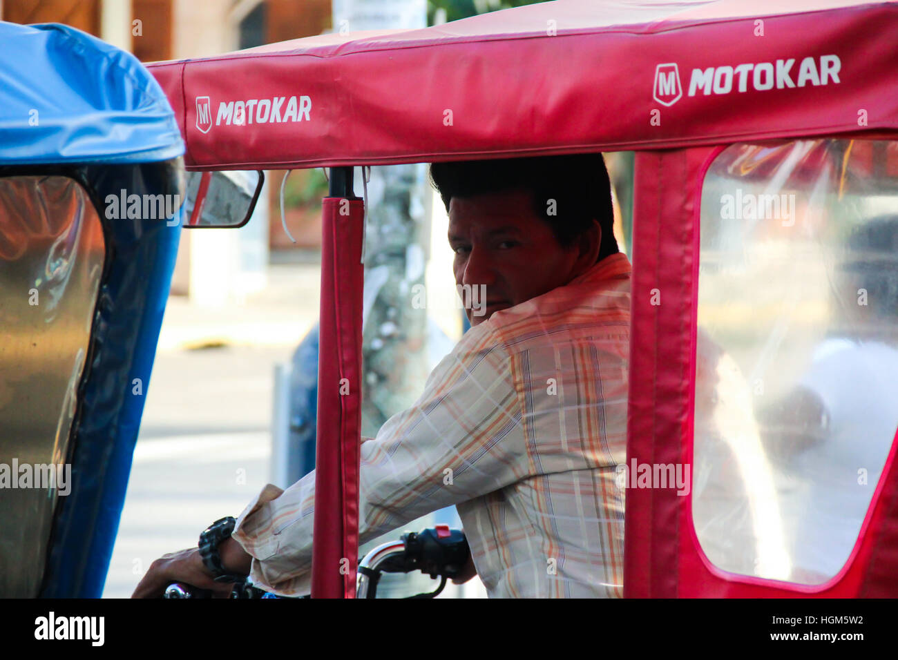 Local Peru taxi driver Stock Photo - Alamy