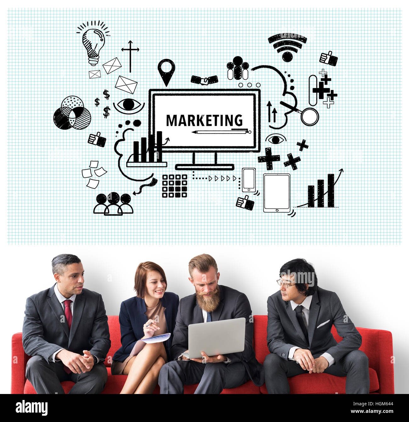 Marketing Computer Sign Symbol Concept Stock Photo - Alamy