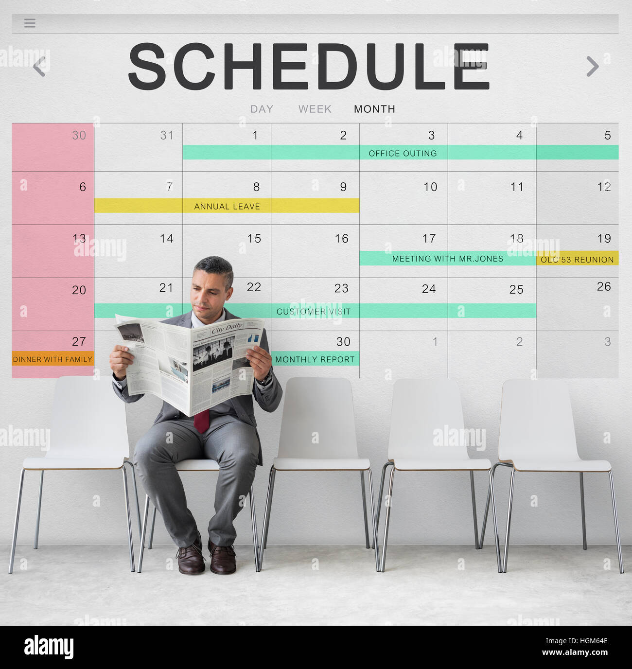 Schedule Table Event Planner Concept Stock Photo - Alamy