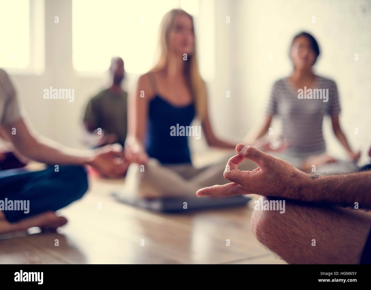 Exercise International Group Relaxation Fitness Concept Stock Photo - Alamy