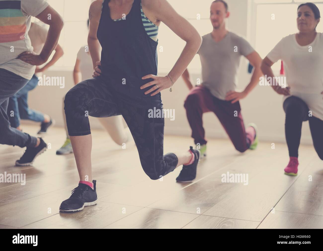 Diversity People Exercise Class Relax Concept Stock Photo - Alamy