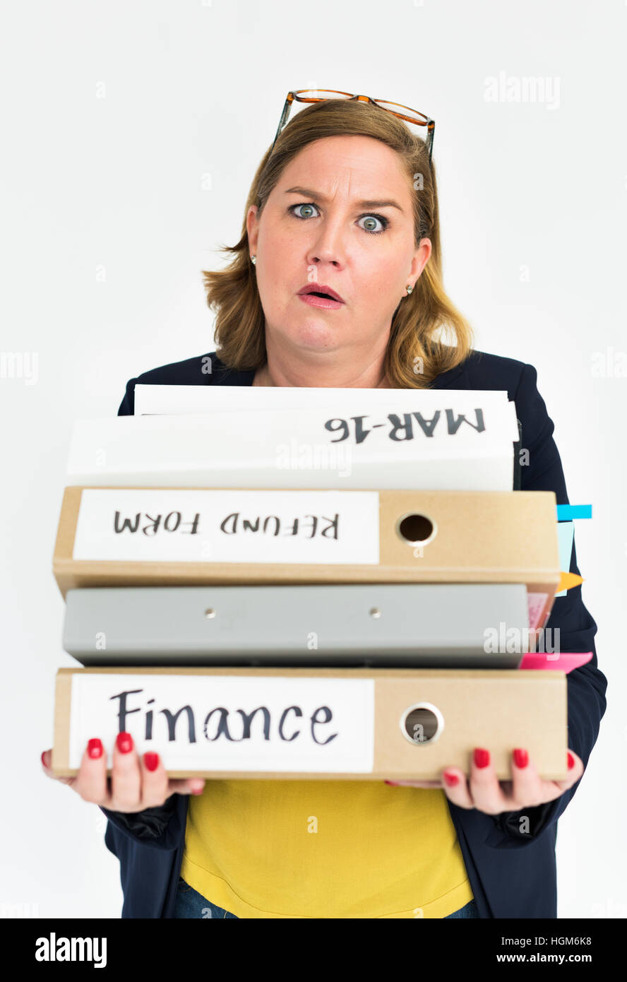 Woman Stress Overload Hard Working Concept Stock Photo - Alamy