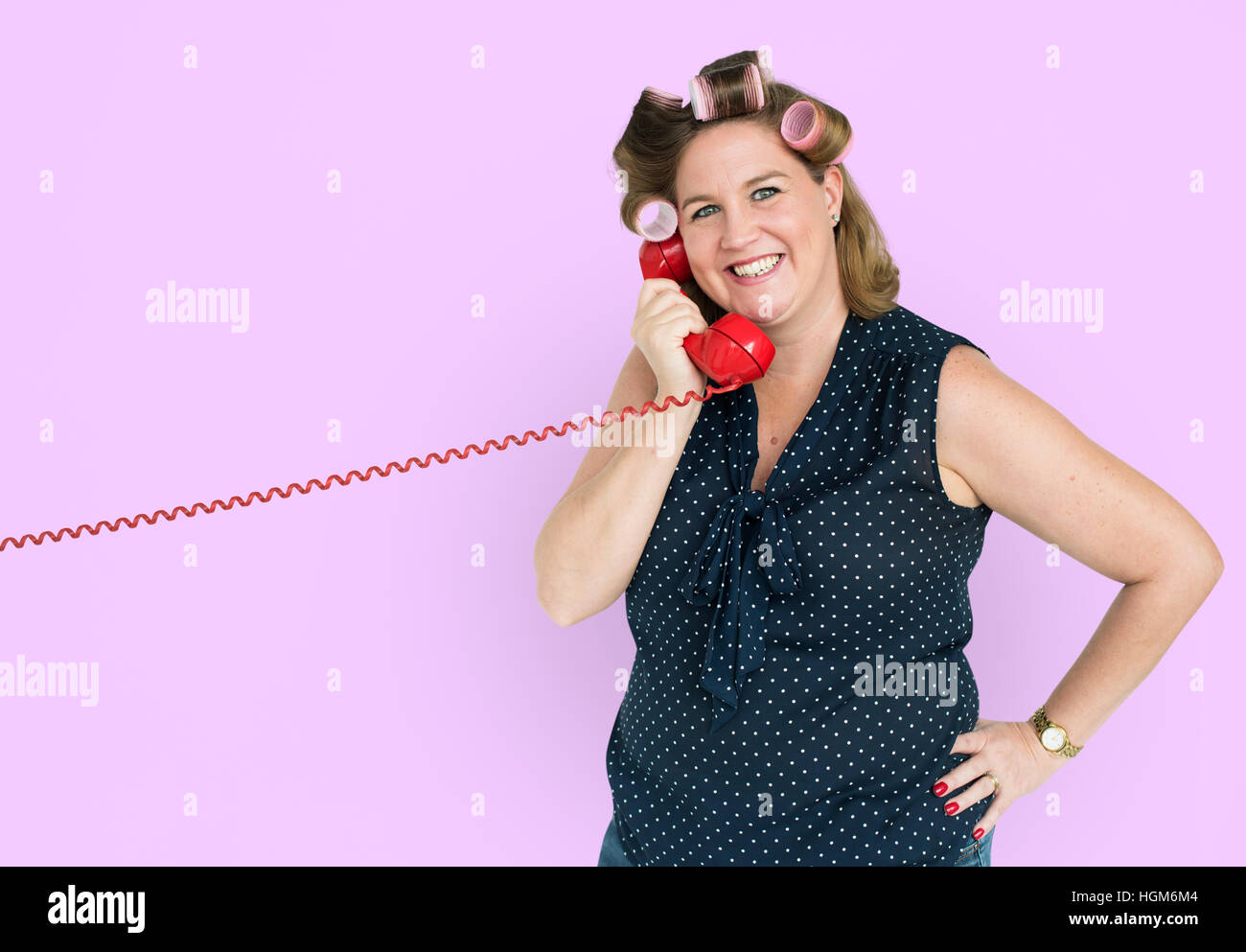 Woman Smiling Happiness Telephone Talking Portrait Concept Stock Photo ...