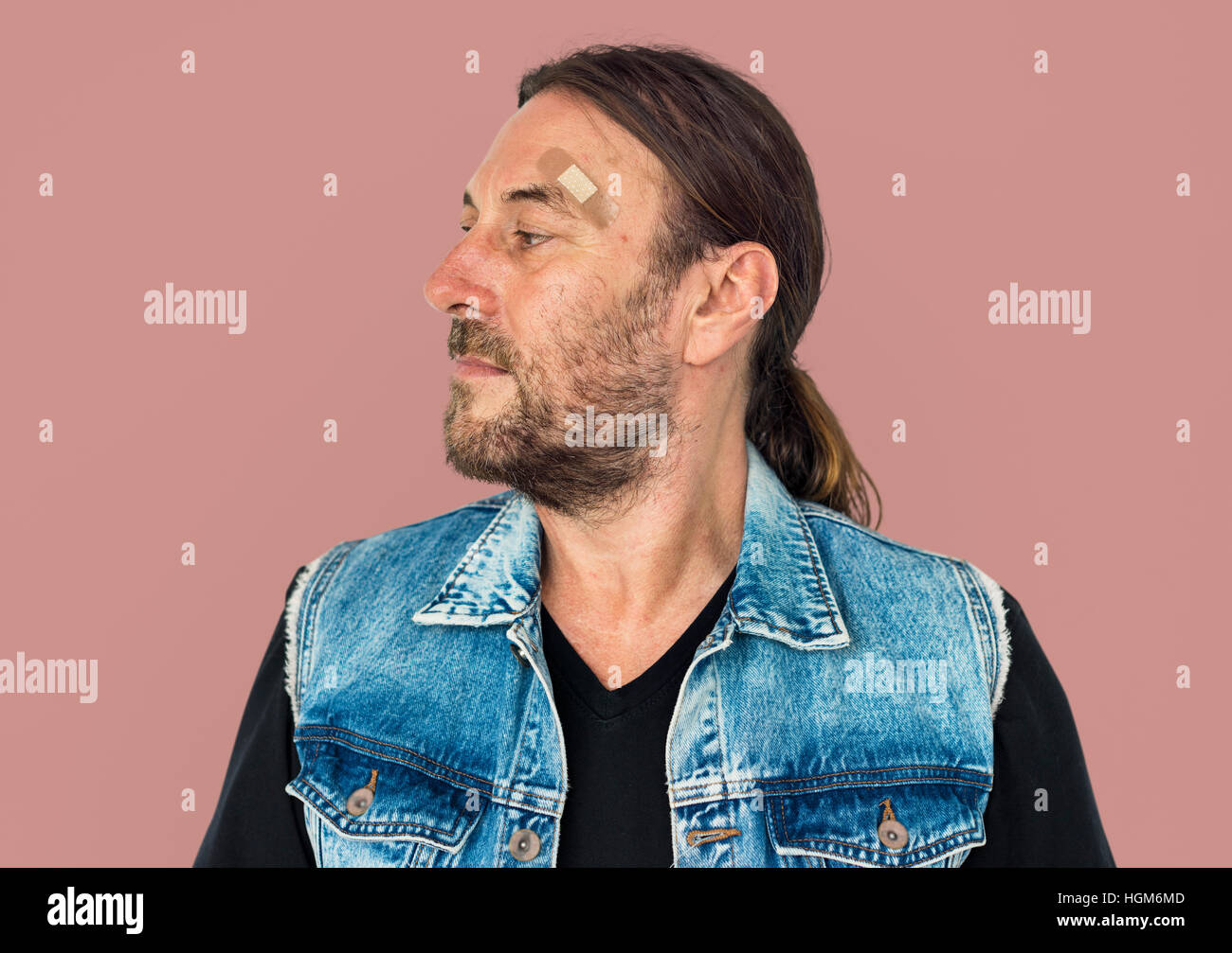Man Hurt Bandage Painful Wound Injured Concept Stock Photo - Alamy