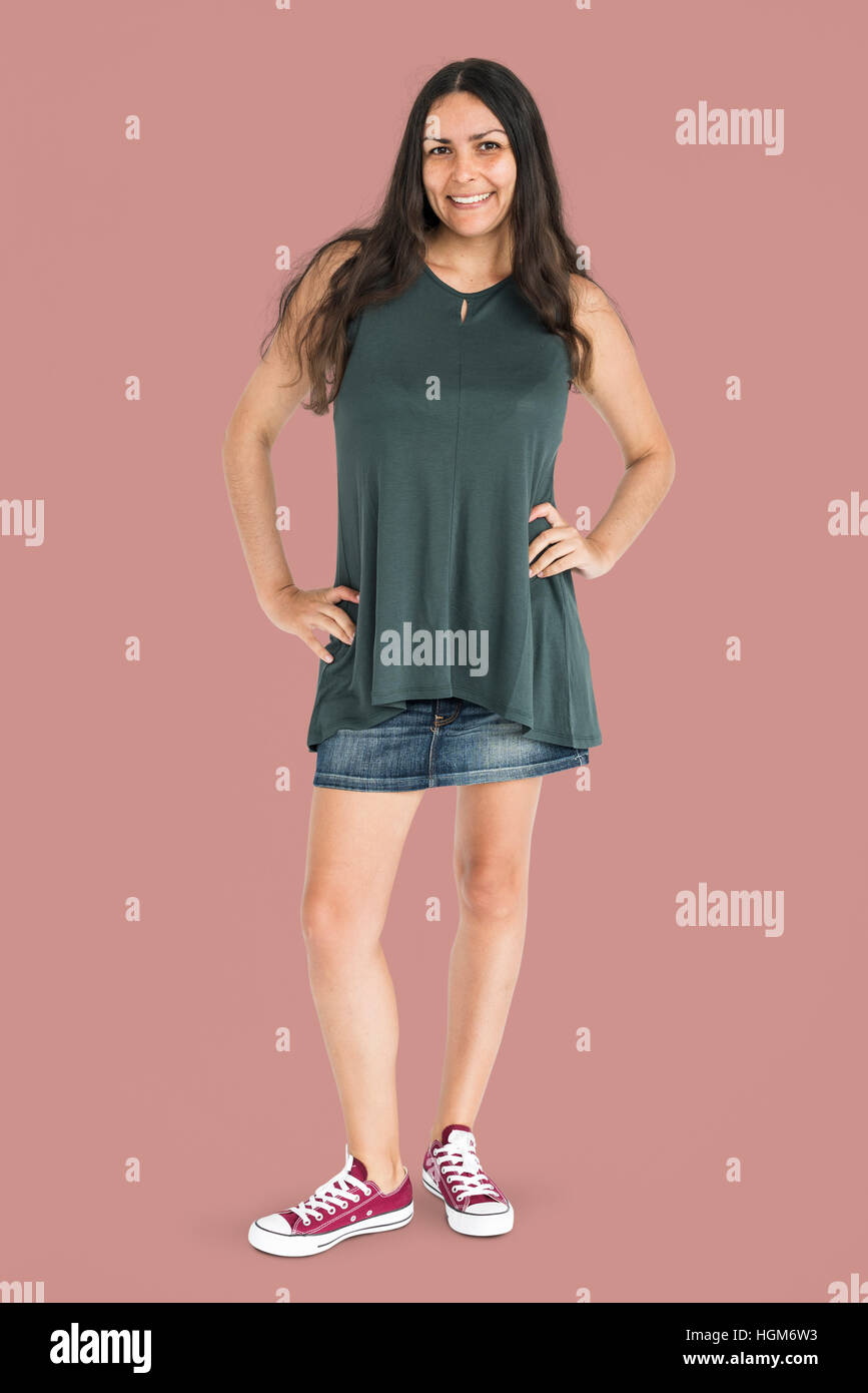 Female Standing Pose Studio Concept Stock Photo - Alamy