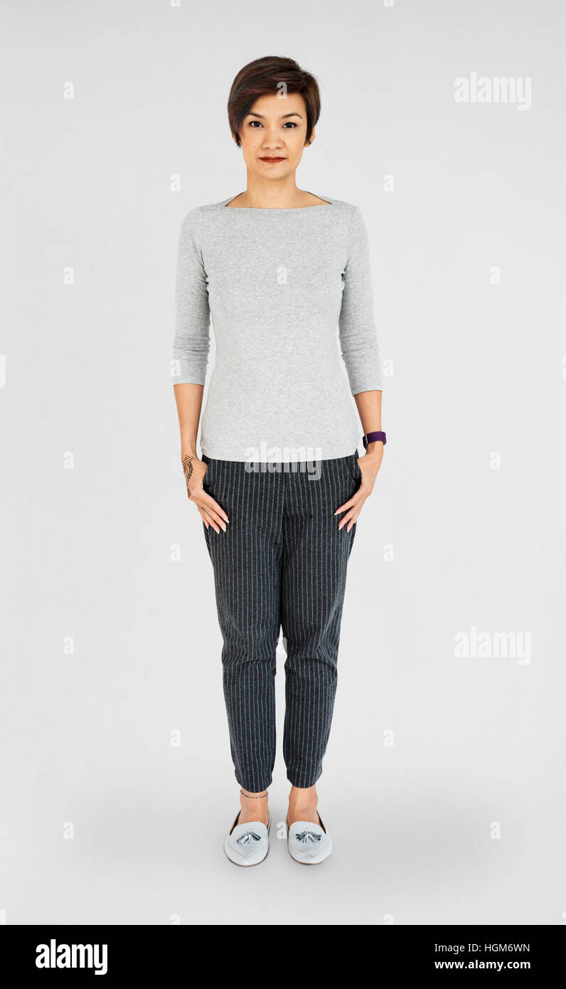 Female Standing Pose Studio Concept Stock Photo - Alamy