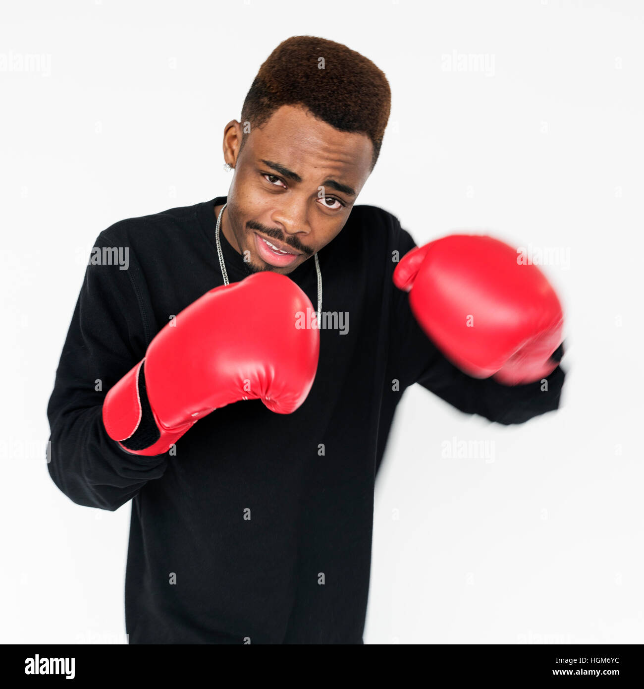 African Man Smiling Happiness Boxing Portrait Concept Stock Photo - Alamy