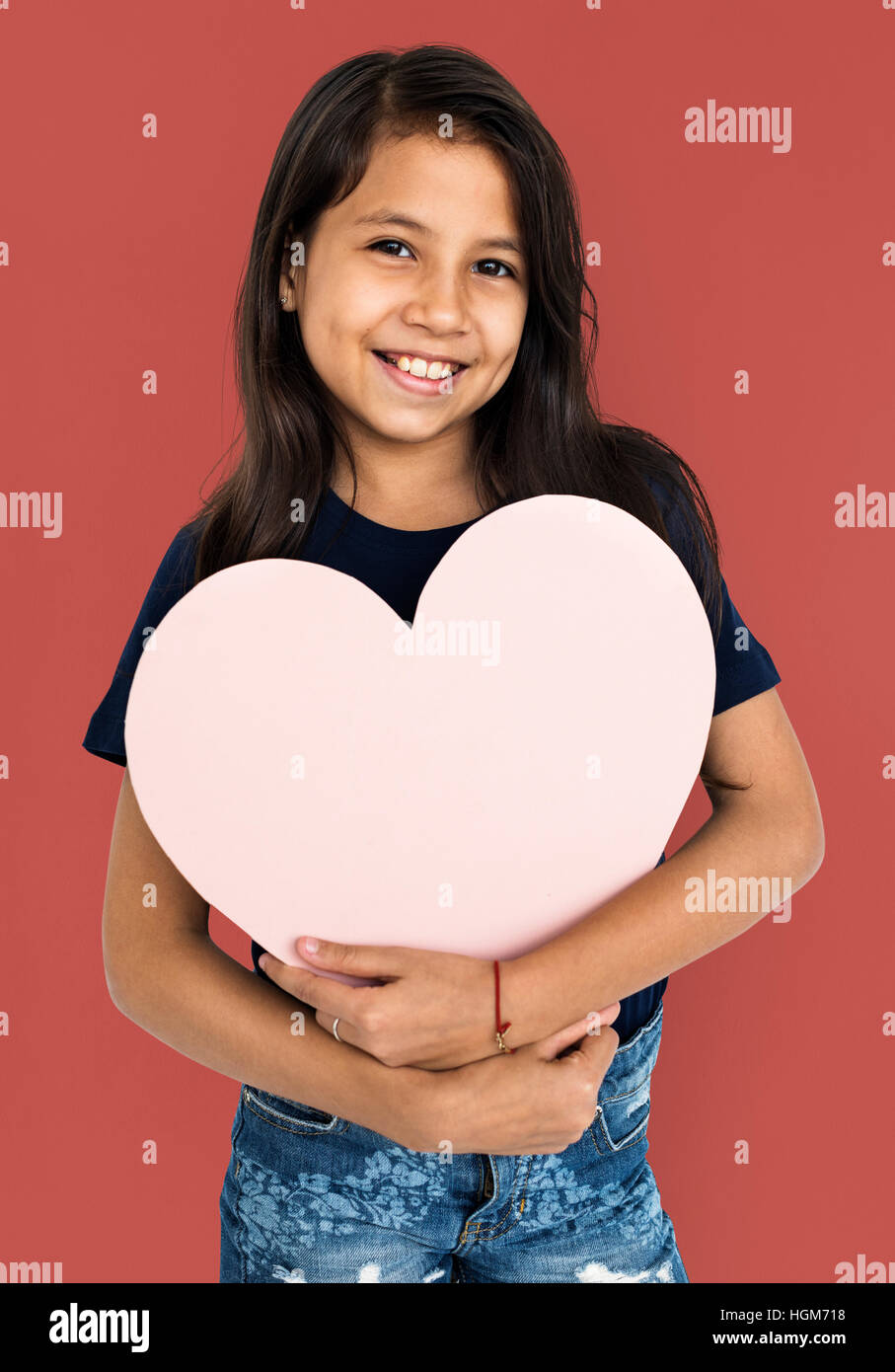 Little Girl Carrying Heart Concept Stock Photo - Alamy
