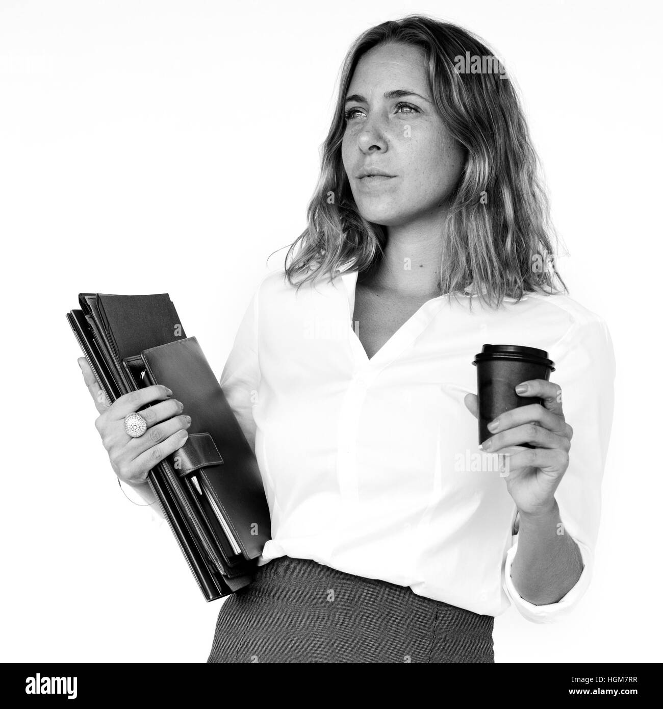 Female model studio shoot Black and White Stock Photos & Images - Alamy