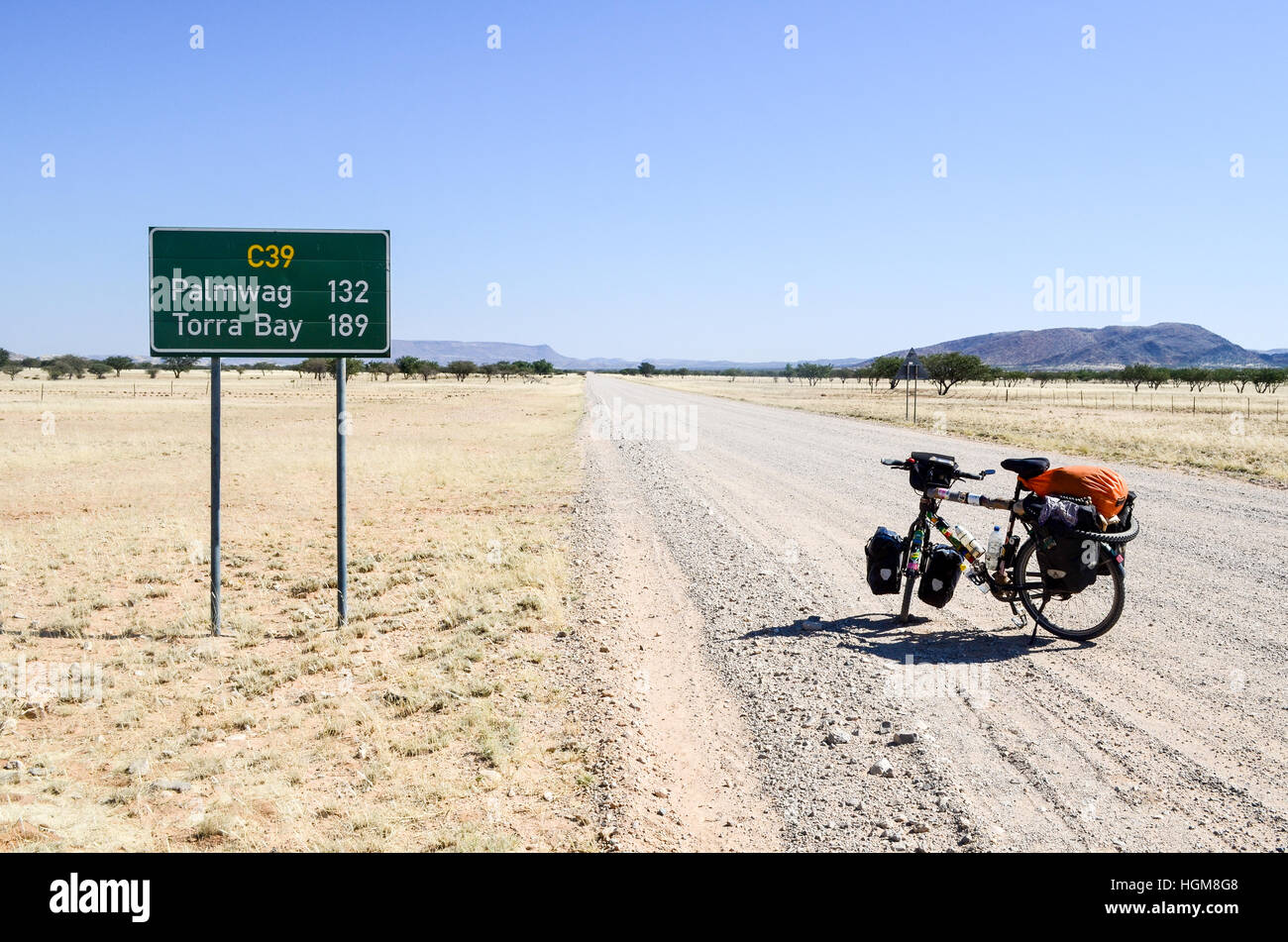 Touring bicycle in Namibia Stock Photo - Alamy