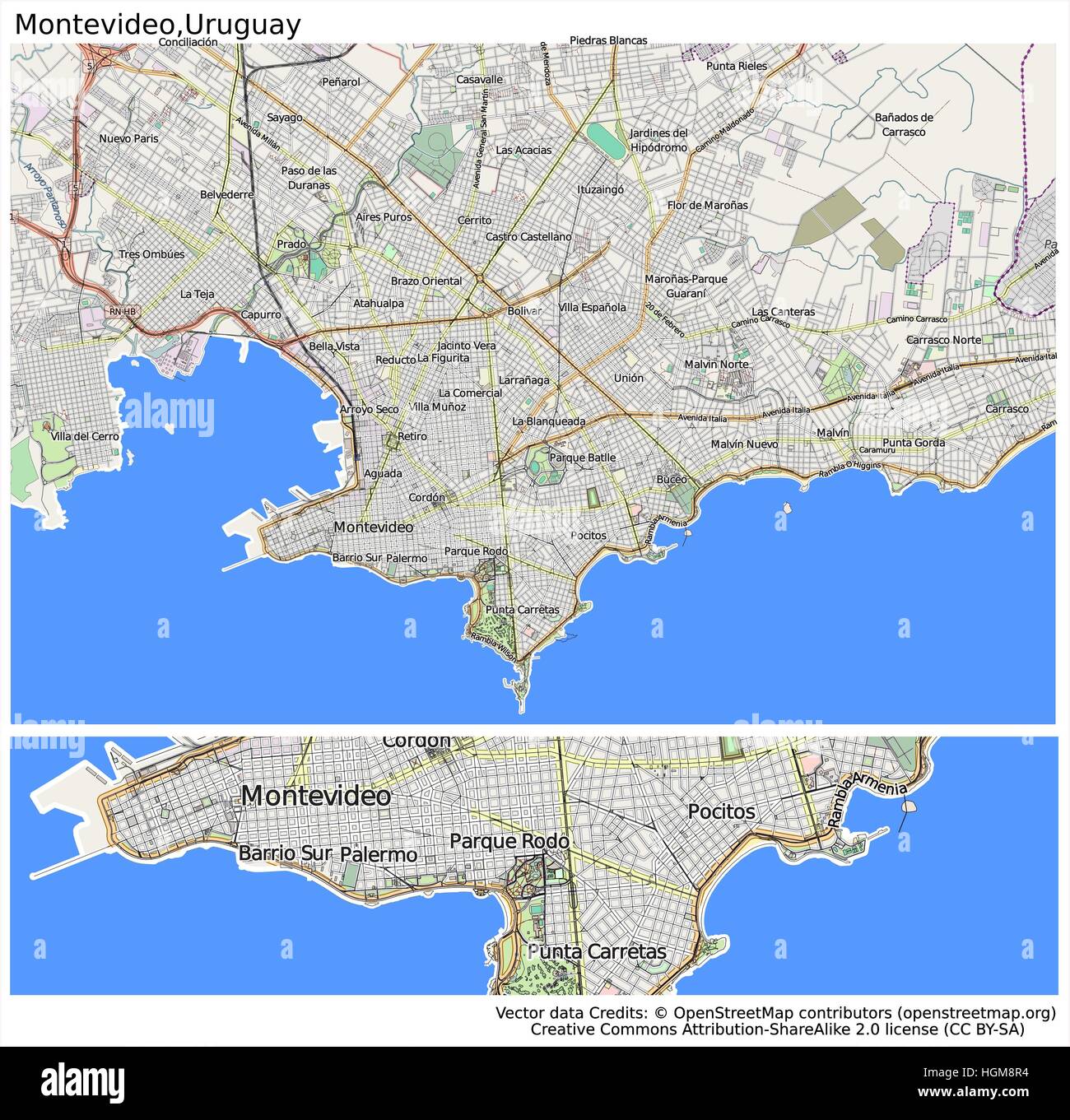 Map Of Buenos Aires And Montevideo High Resolution Stock Photography ...