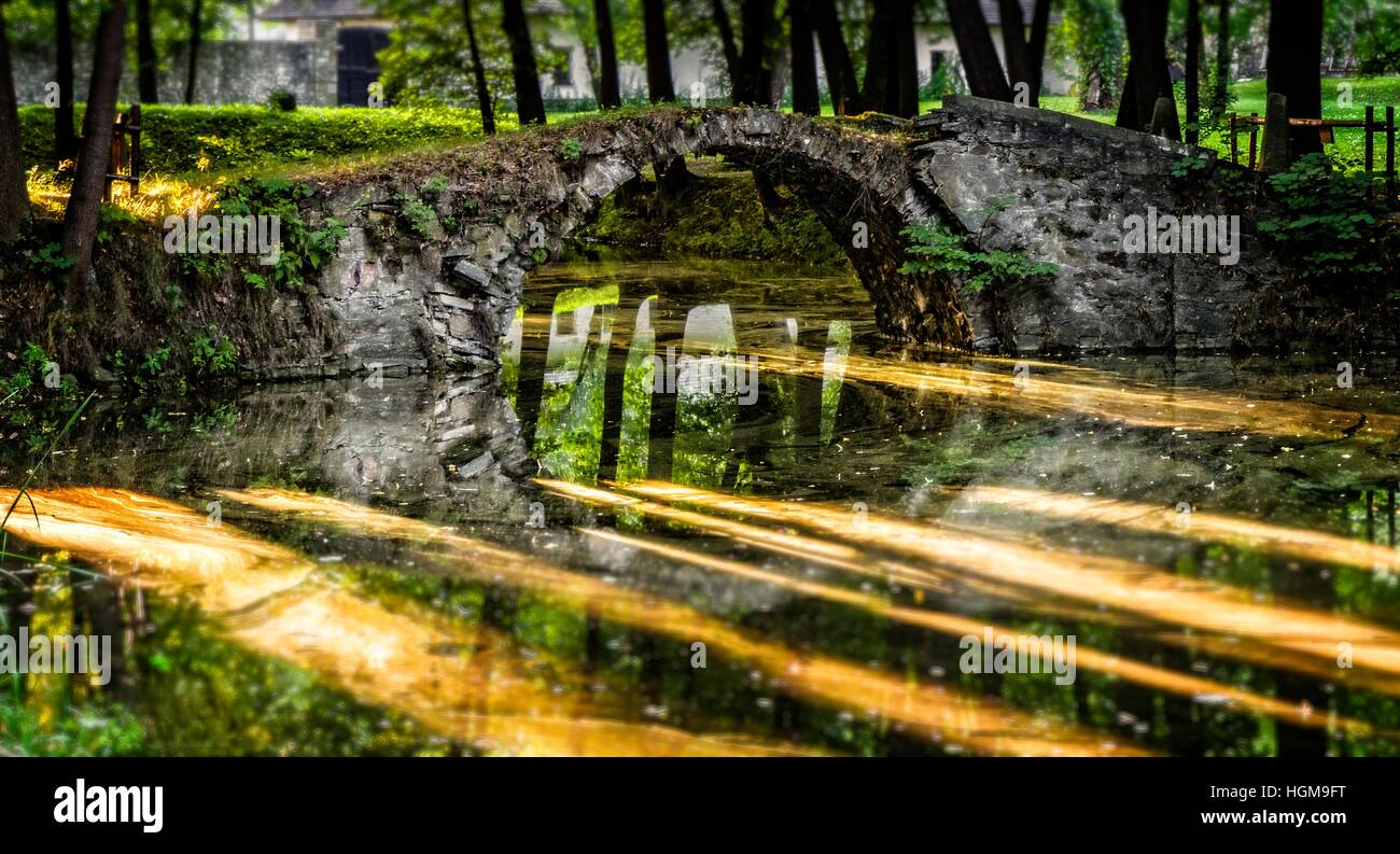 Bridge reflection lake calm water hi-res stock photography and images ...
