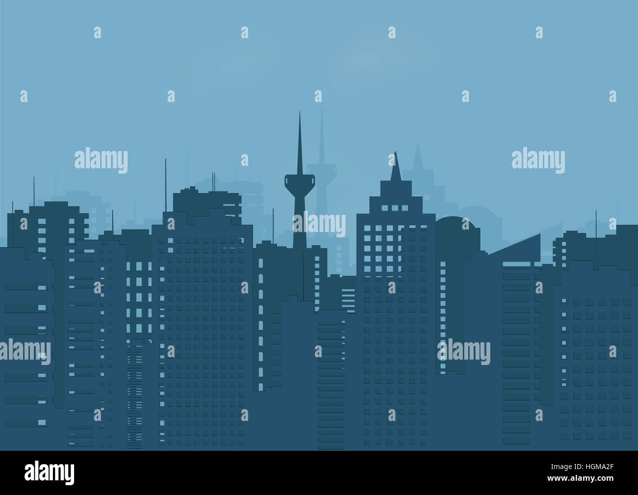 Illustration of the building of the city Stock Photo - Alamy