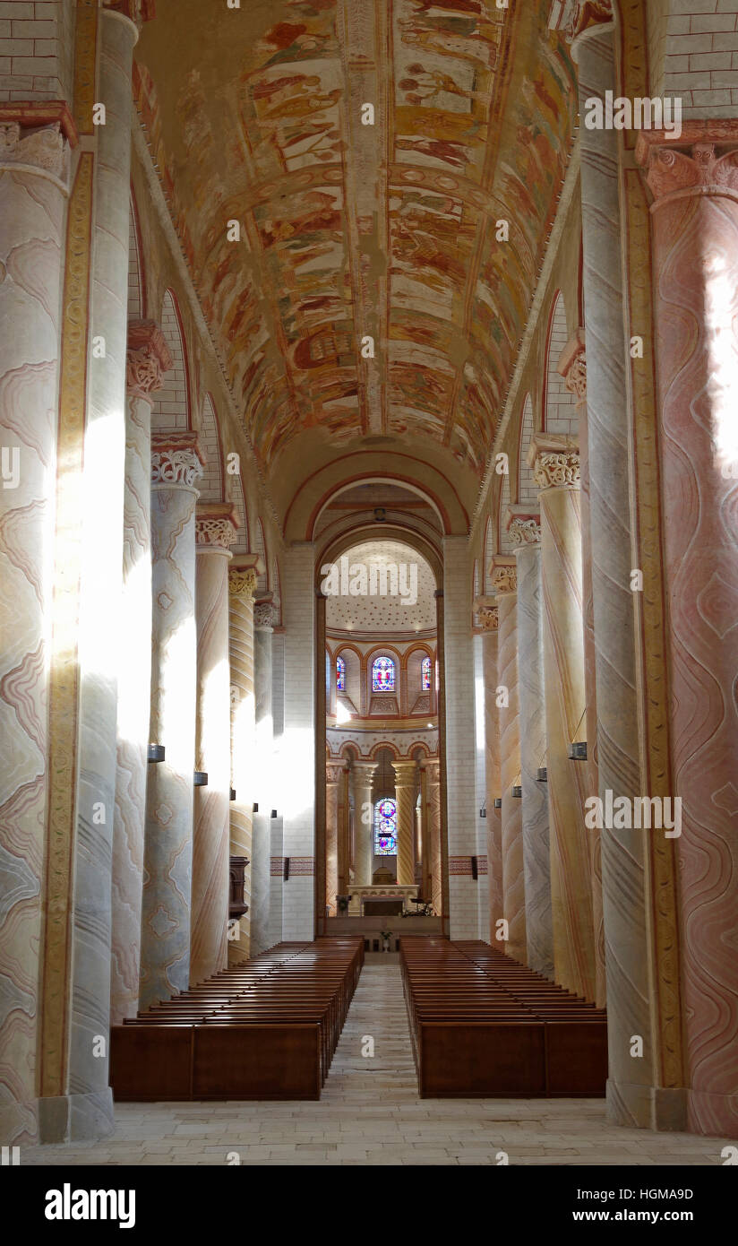 Interior of the Abbey of St Savin, France Stock Photo - Alamy