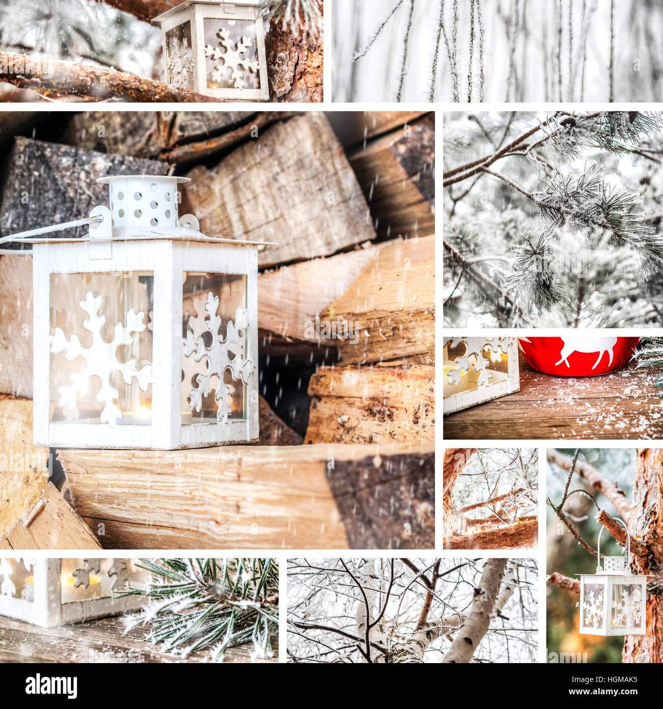 Winter collage hi-res stock photography and images - Alamy