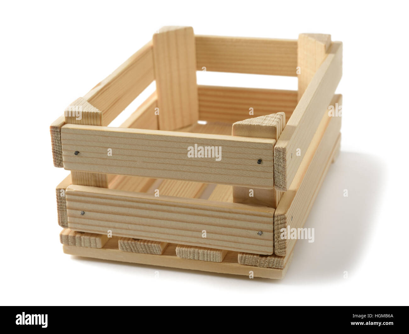 Empty wooden crate for fruits and vegetables isolated on white Stock ...