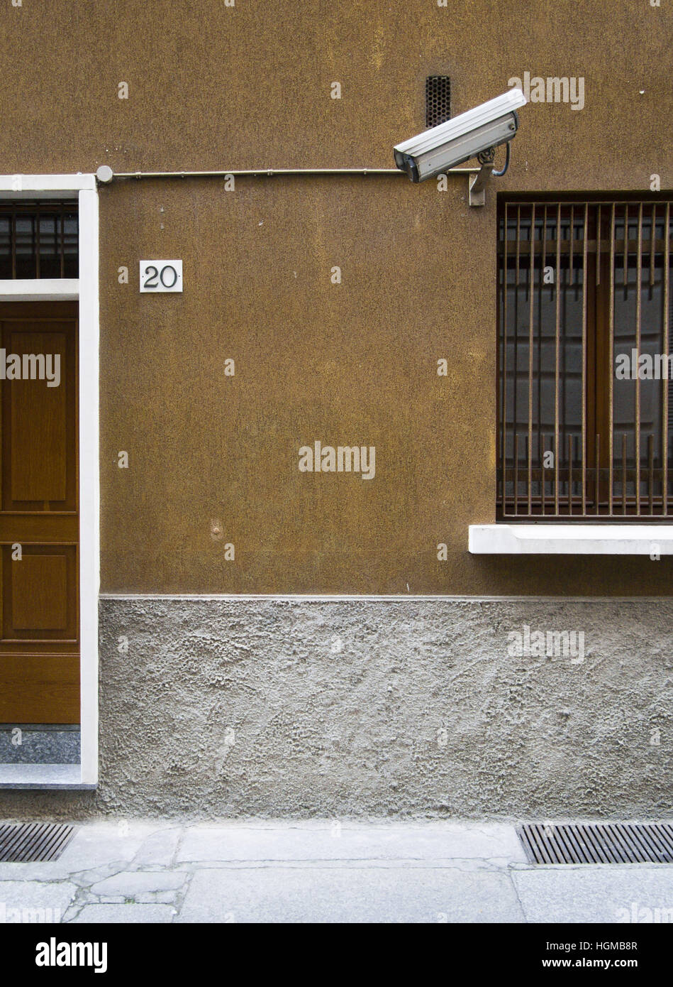 Security Camera mounted on house - studio entrance Stock Photo - Alamy