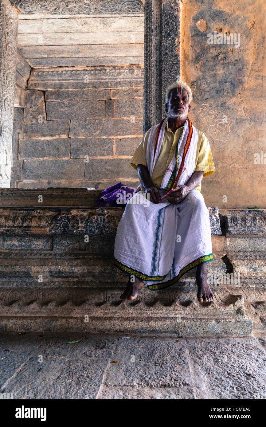Indian man in robes at shiva temple in southern india Stock Photo - Alamy
