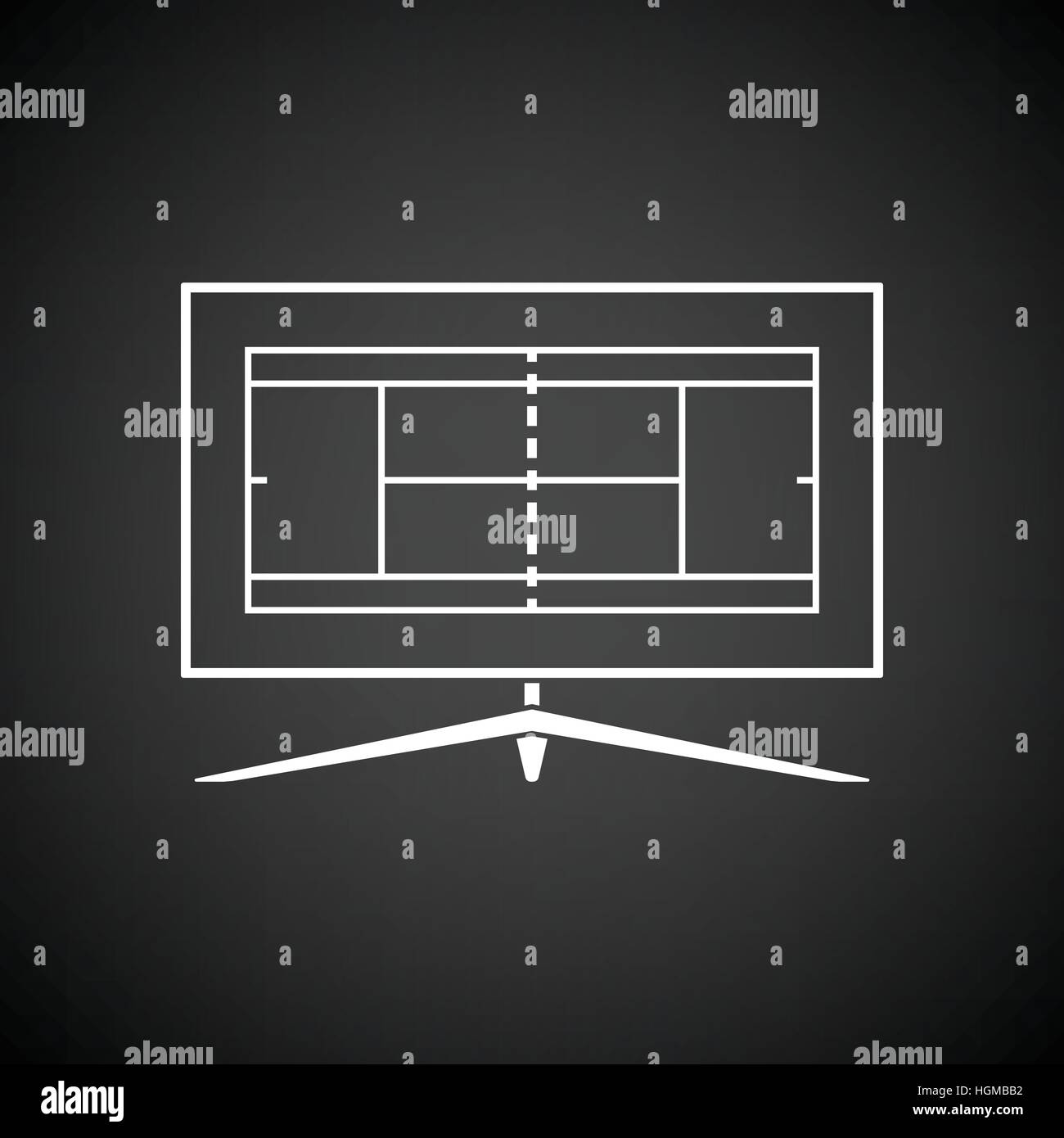 Tennis TV translation icon. Black background with white. Vector ...