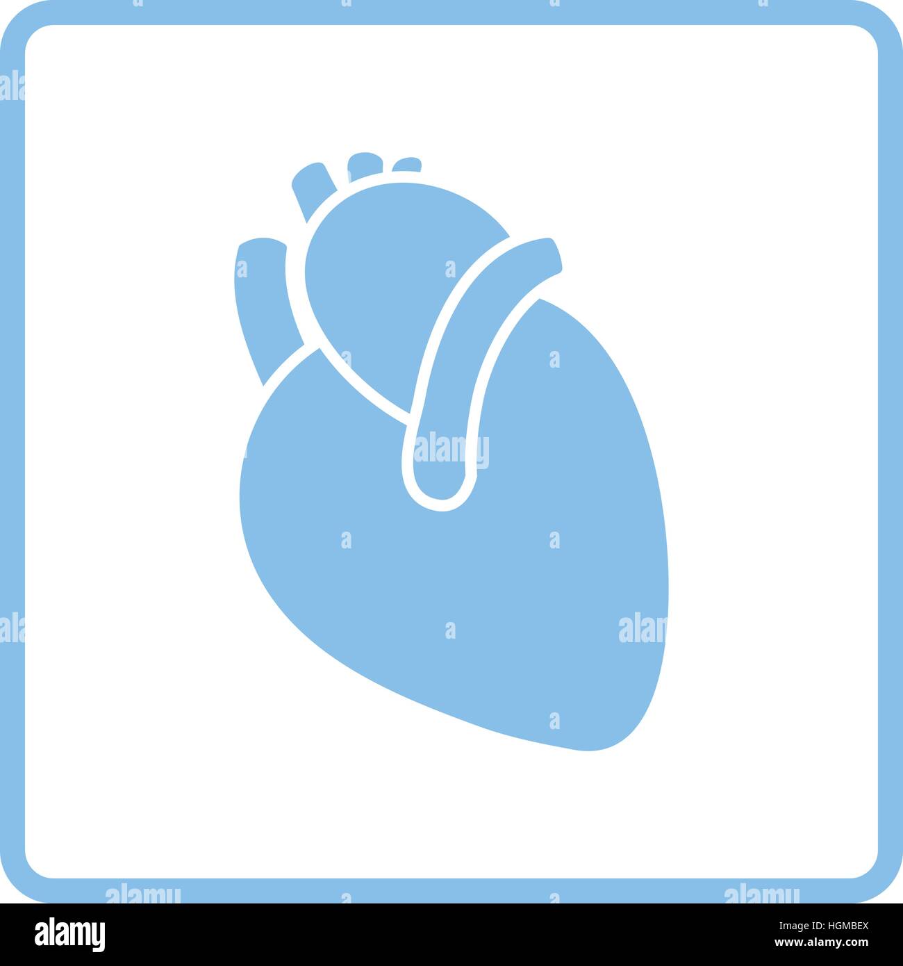 Human heart icon. Blue frame design. Vector illustration Stock Vector ...