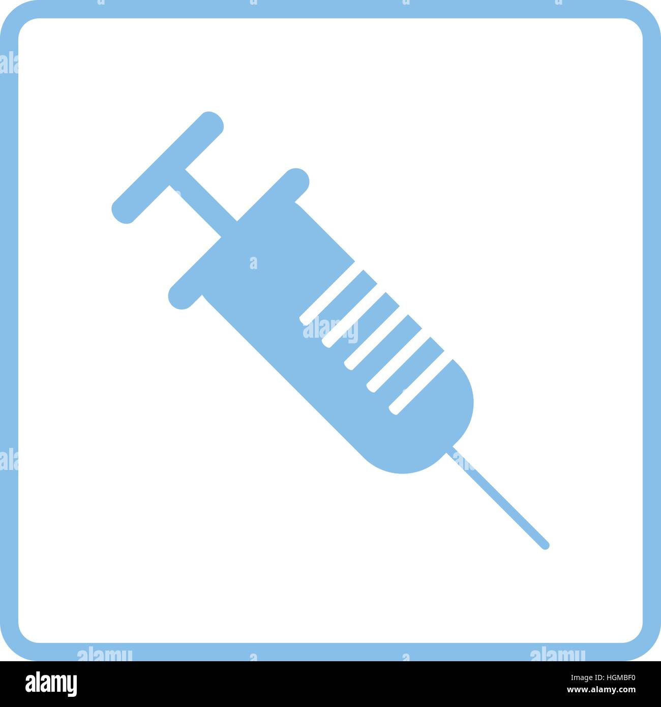 Syringe icon. Blue frame design. Vector illustration Stock Vector Image ...