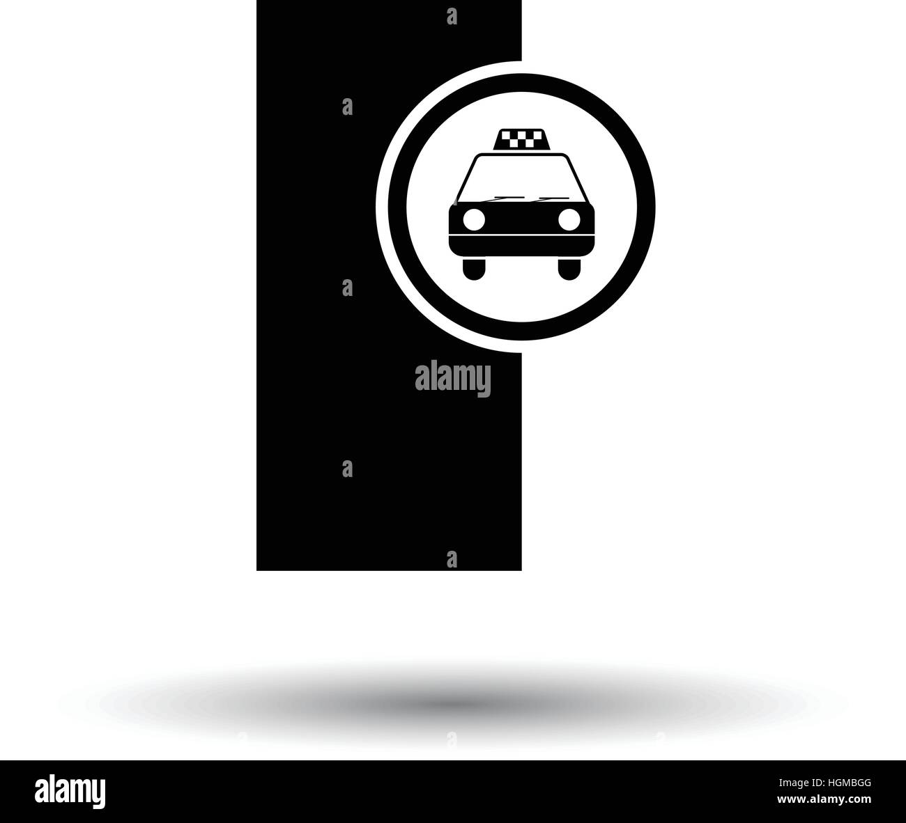 Taxi station icon. White background with shadow design. Vector ...