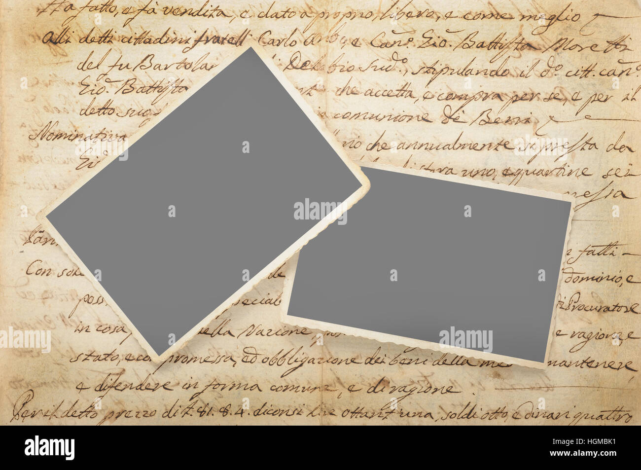 Old letters with old pictures with empty space Stock Photo - Alamy