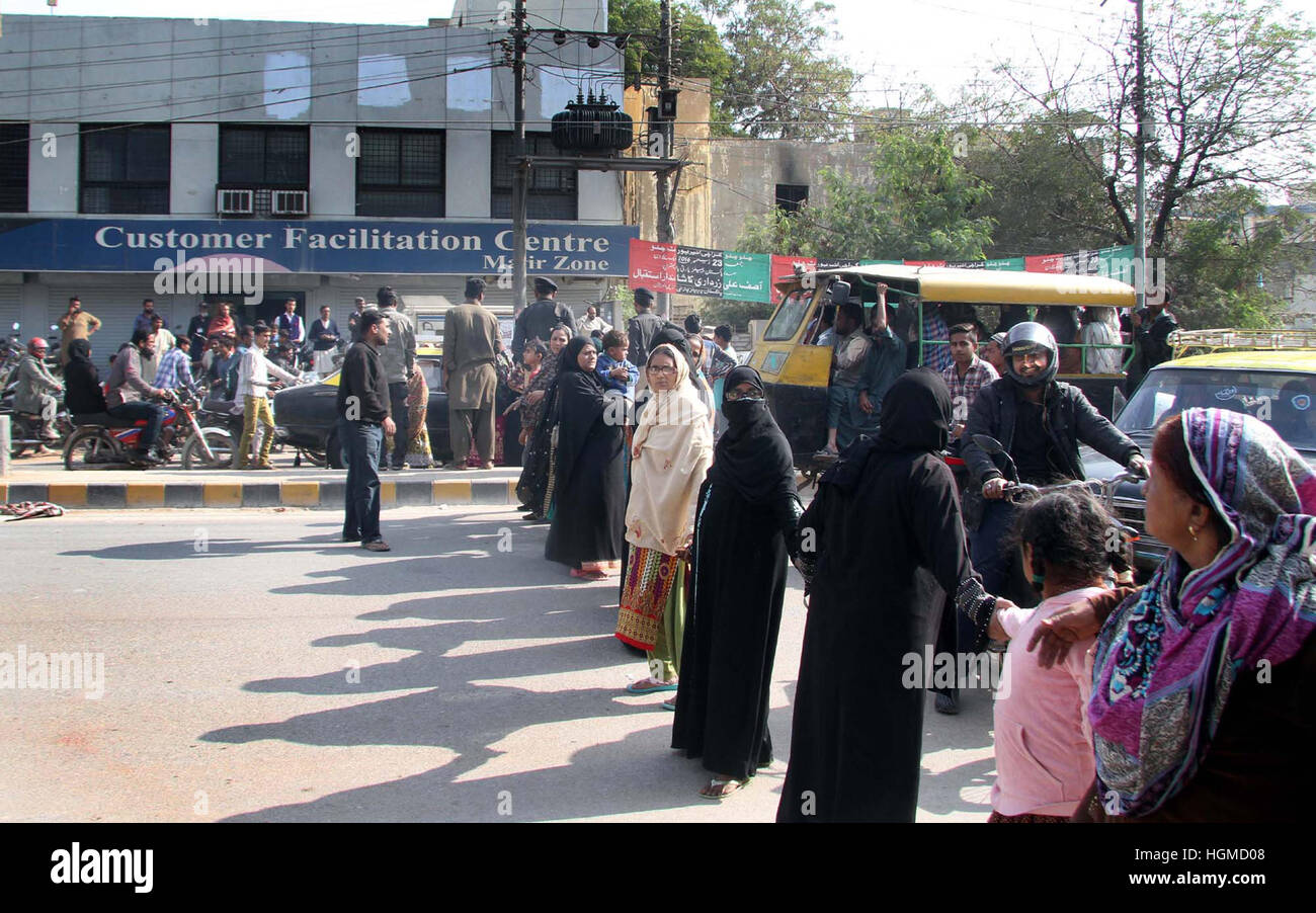 Residents of Malir Chaman Colony are holding protest demonstration ...