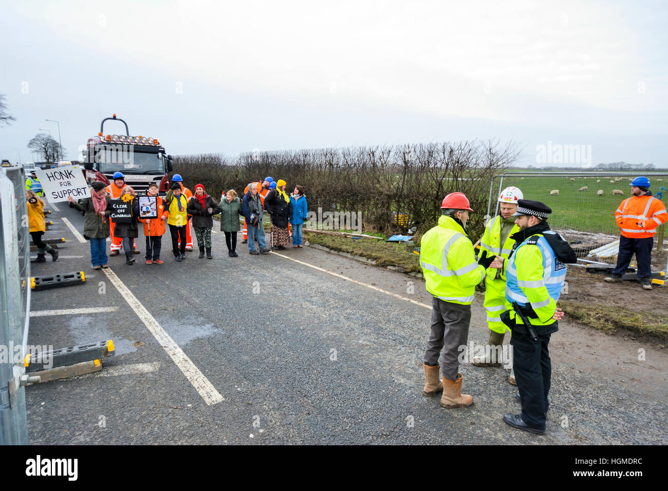 Cuadrilla shale gas fracking site off the A583, Preston New Road, near ...