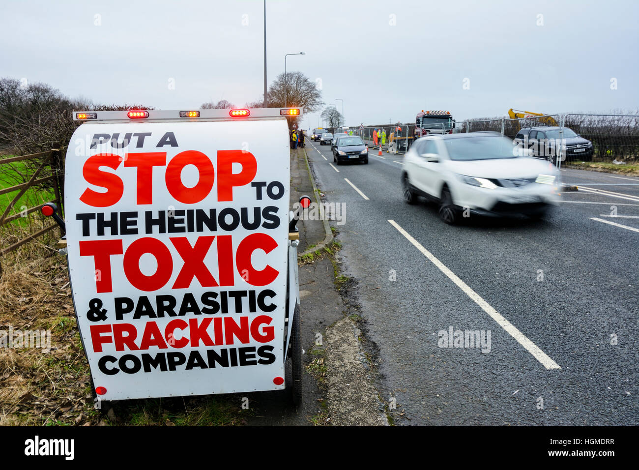 Cuadrilla shale gas fracking site off the A583, Preston New Road, near ...