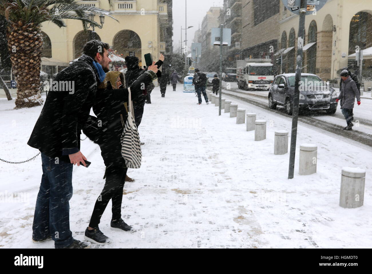 Thessaloniki snowfall hi-res stock photography and images - Alamy