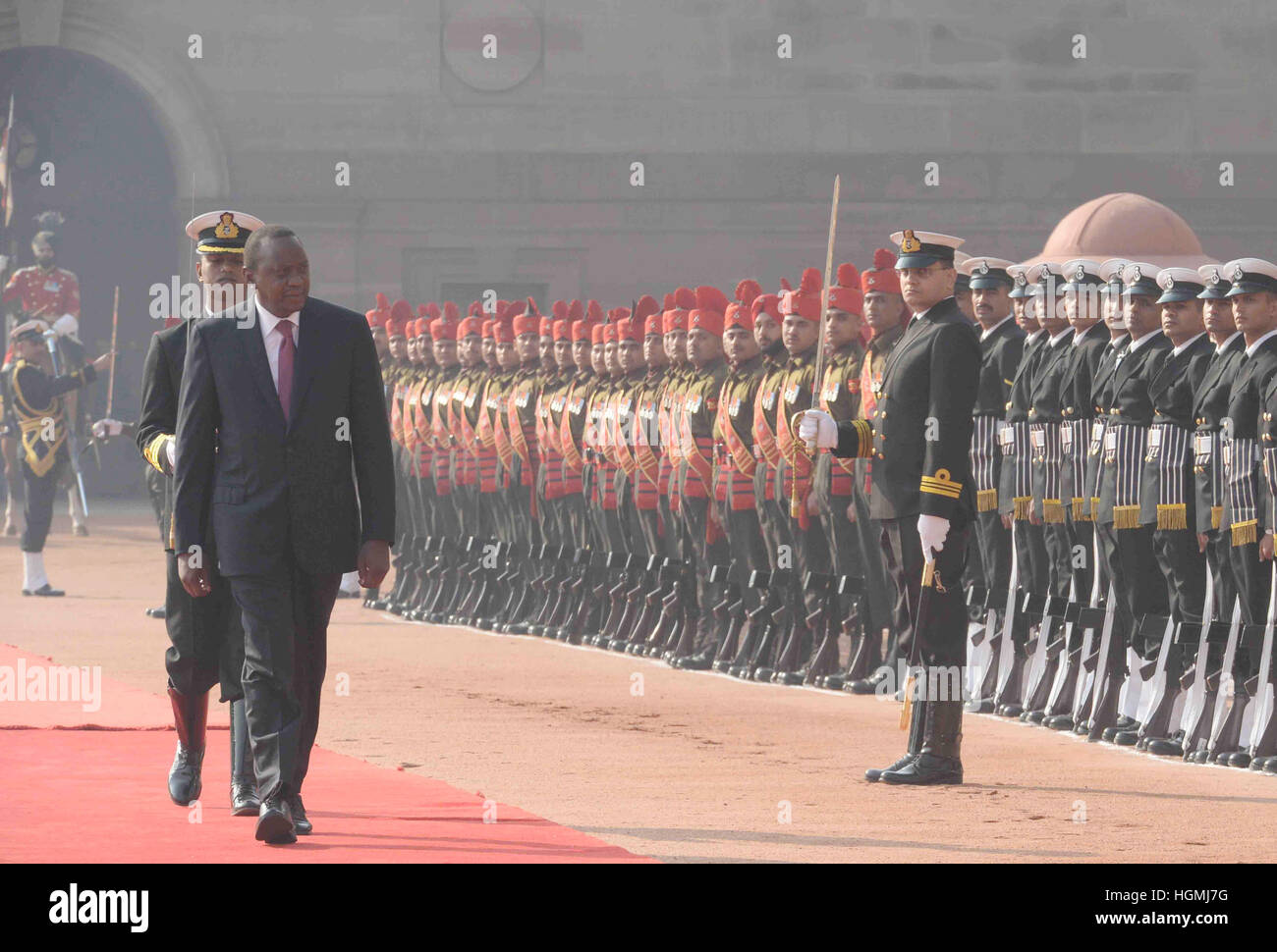 New Delhi, India. 11th Jan, 2017. Visiting Kenyan President Uhuru ...