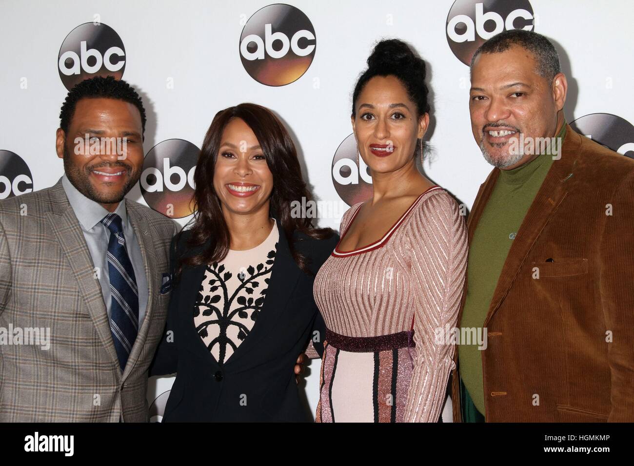 Pasadena, CA. 10th Jan, 2017. Anthony Anderson, Channing Dungey, Tracee ...