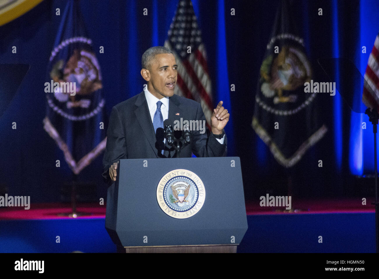 January 10, 2017 - Chicago, IL, USA - U.S. President Barack Obama gave ...