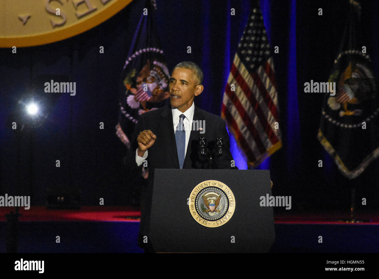 January 10, 2017 - Chicago, IL, USA - U.S. President Barack Obama gave ...