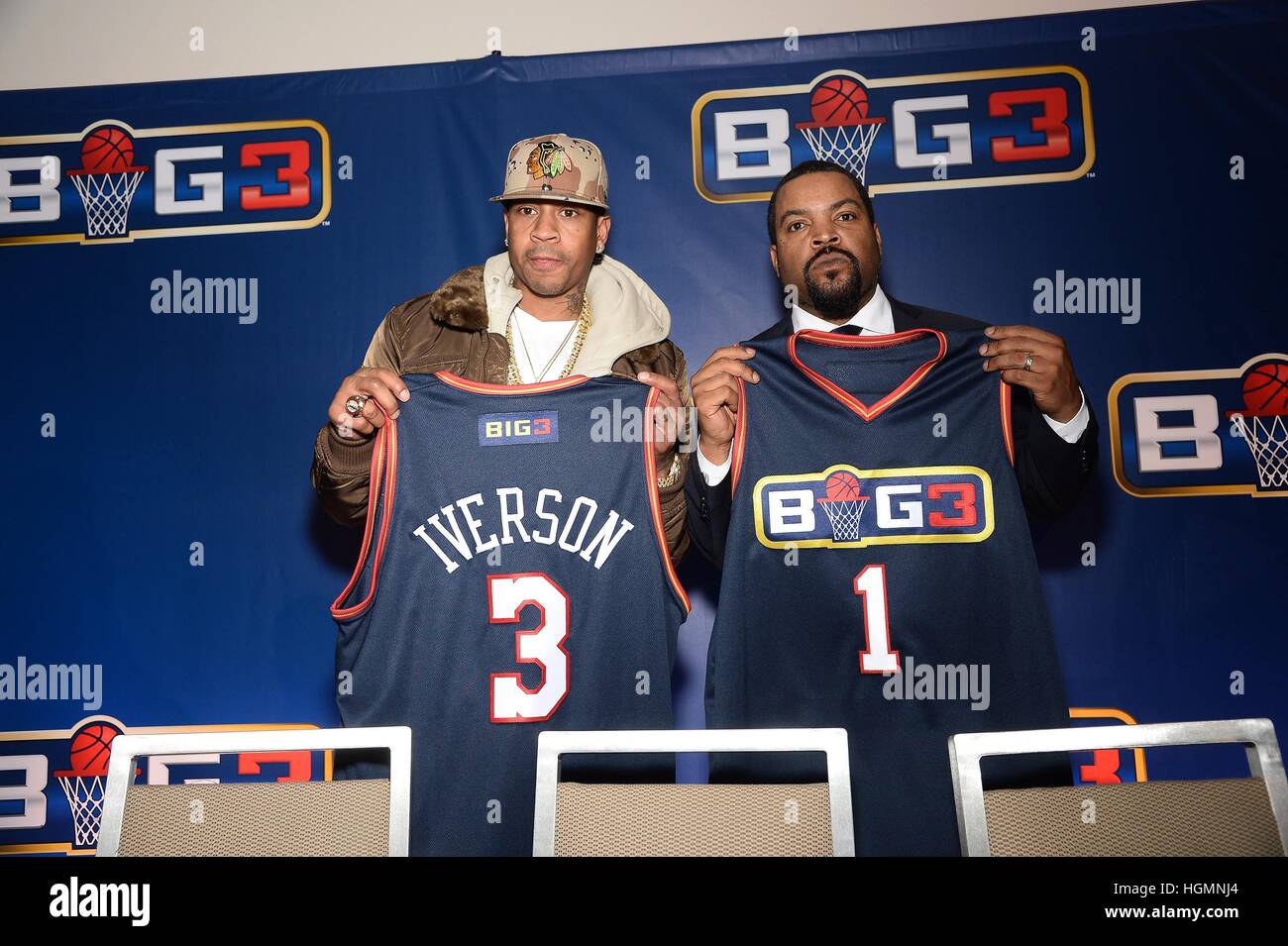 New York, NY, USA. 11th Jan, 2017. Allen Iverson, Ice Cube at the press ...