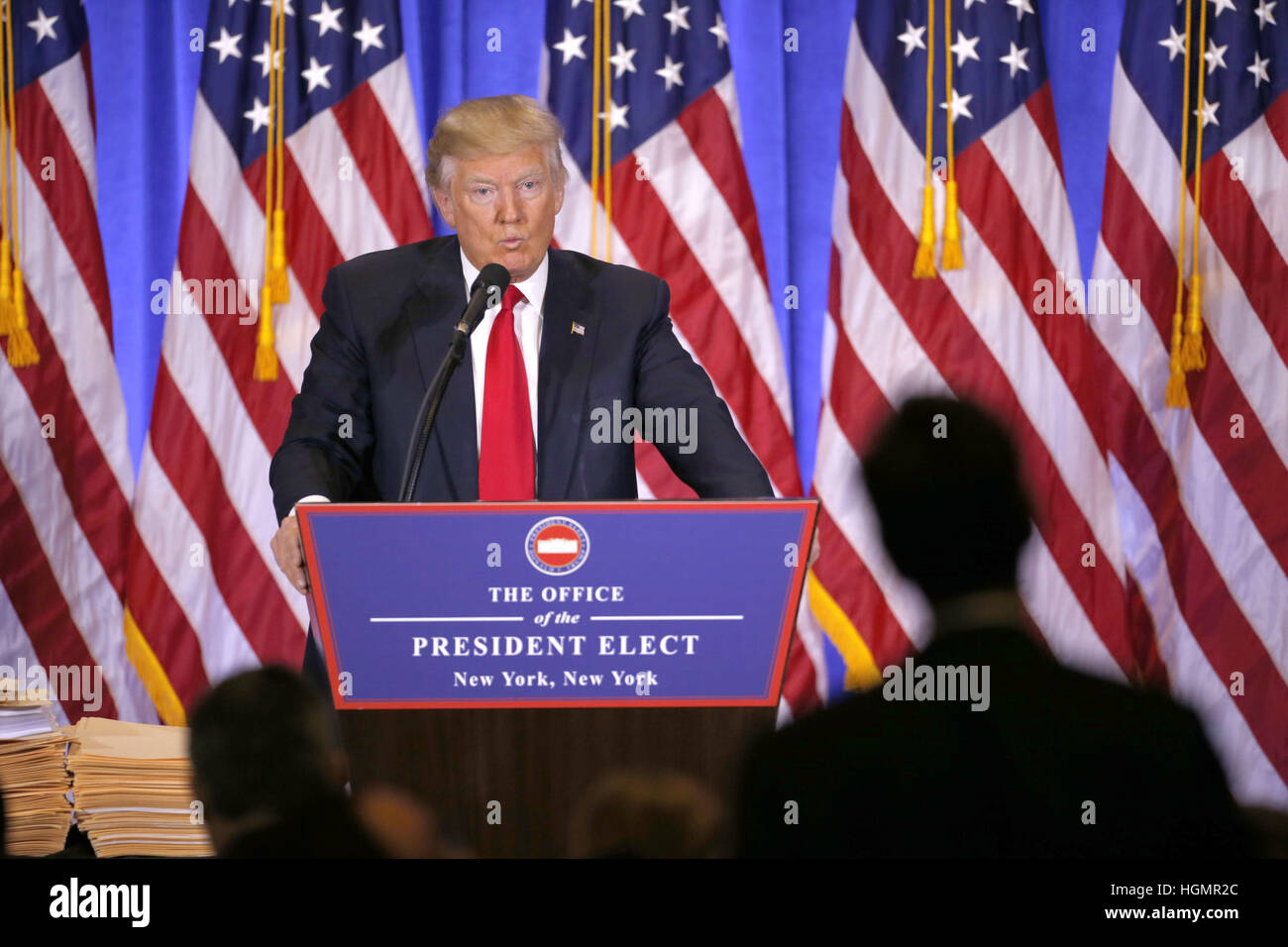 New York, USA. 11th Jan, 2017. U.S. President-elect Donald Trump ...