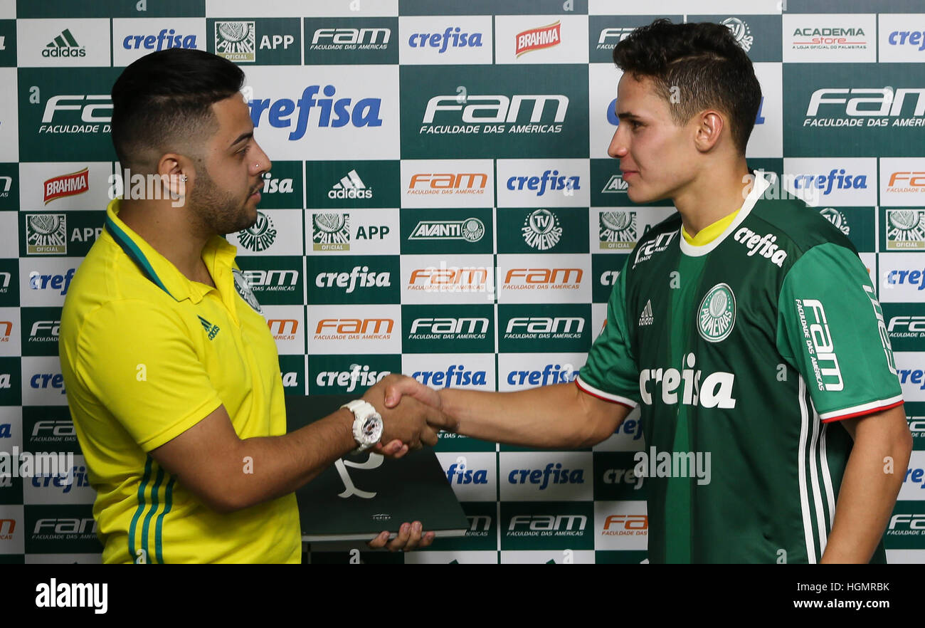 Sao Paulo, Brazil. 11th Jan, 2017. The player Raphael Veiga is ...