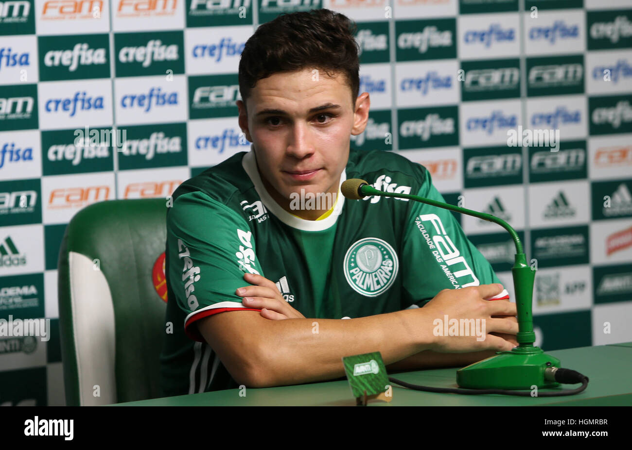 Sao Paulo, Brazil. 11th Jan, 2017. The player Raphael Veiga is ...