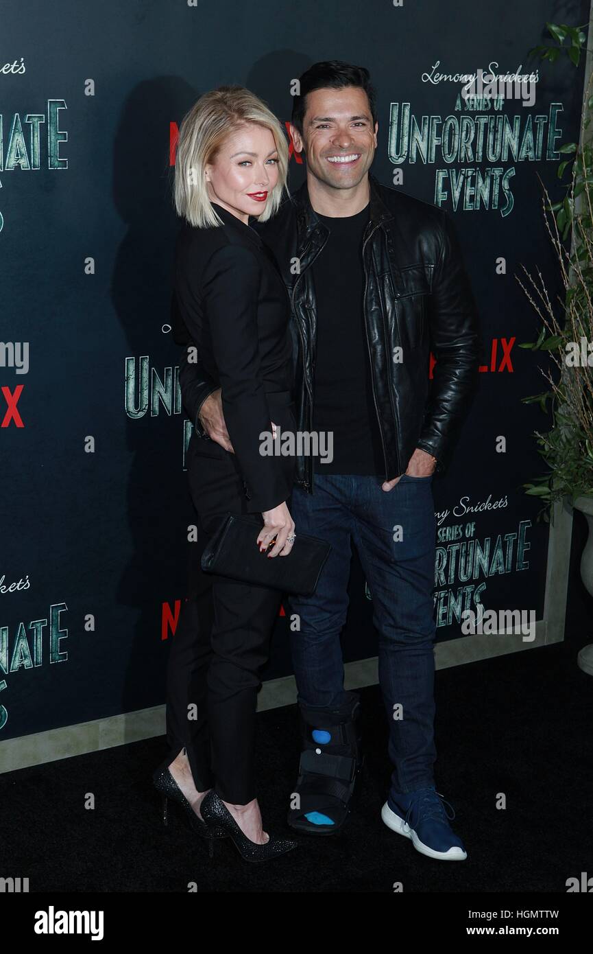 New York, USA. 11th Jan, 2017. Kelly Ripa and Mark Consuelos at The ...