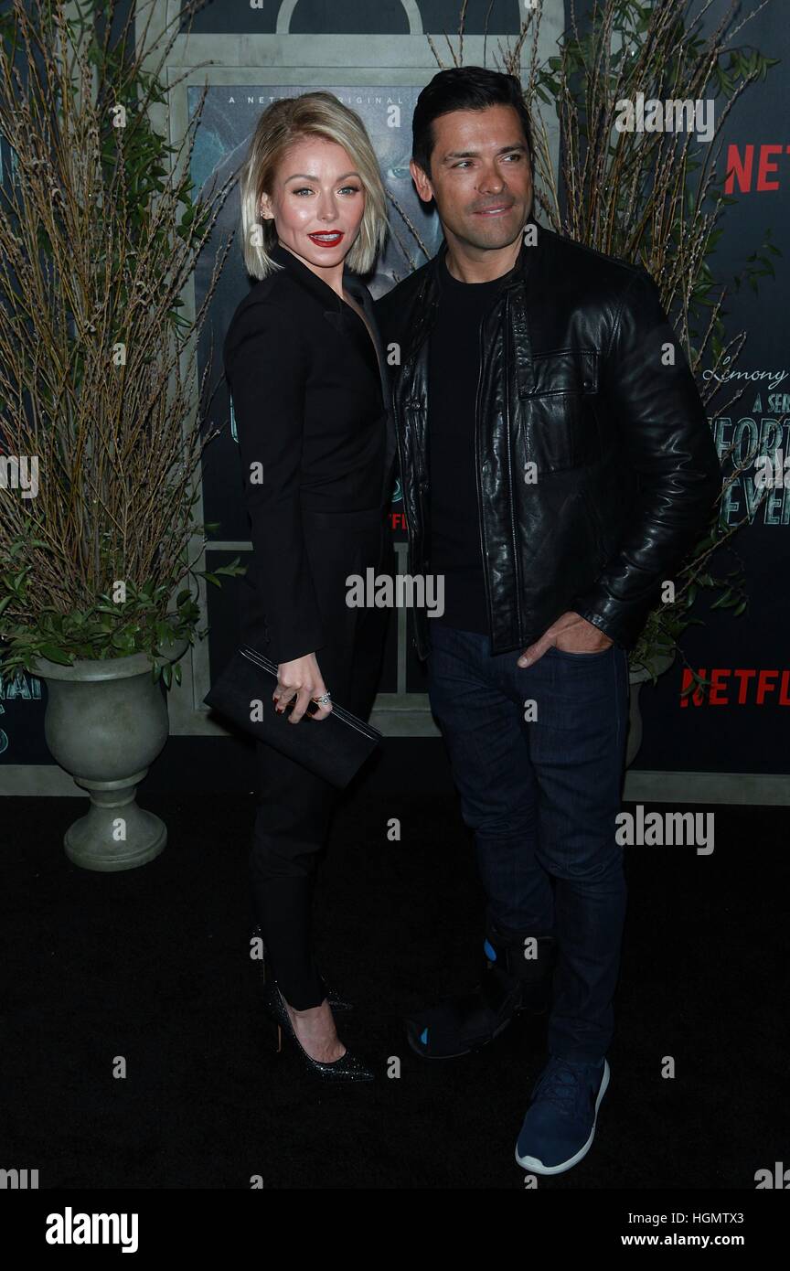 New York, USA. 11th Jan, 2017. Kelly Ripa and Mark Consuelos at The ...