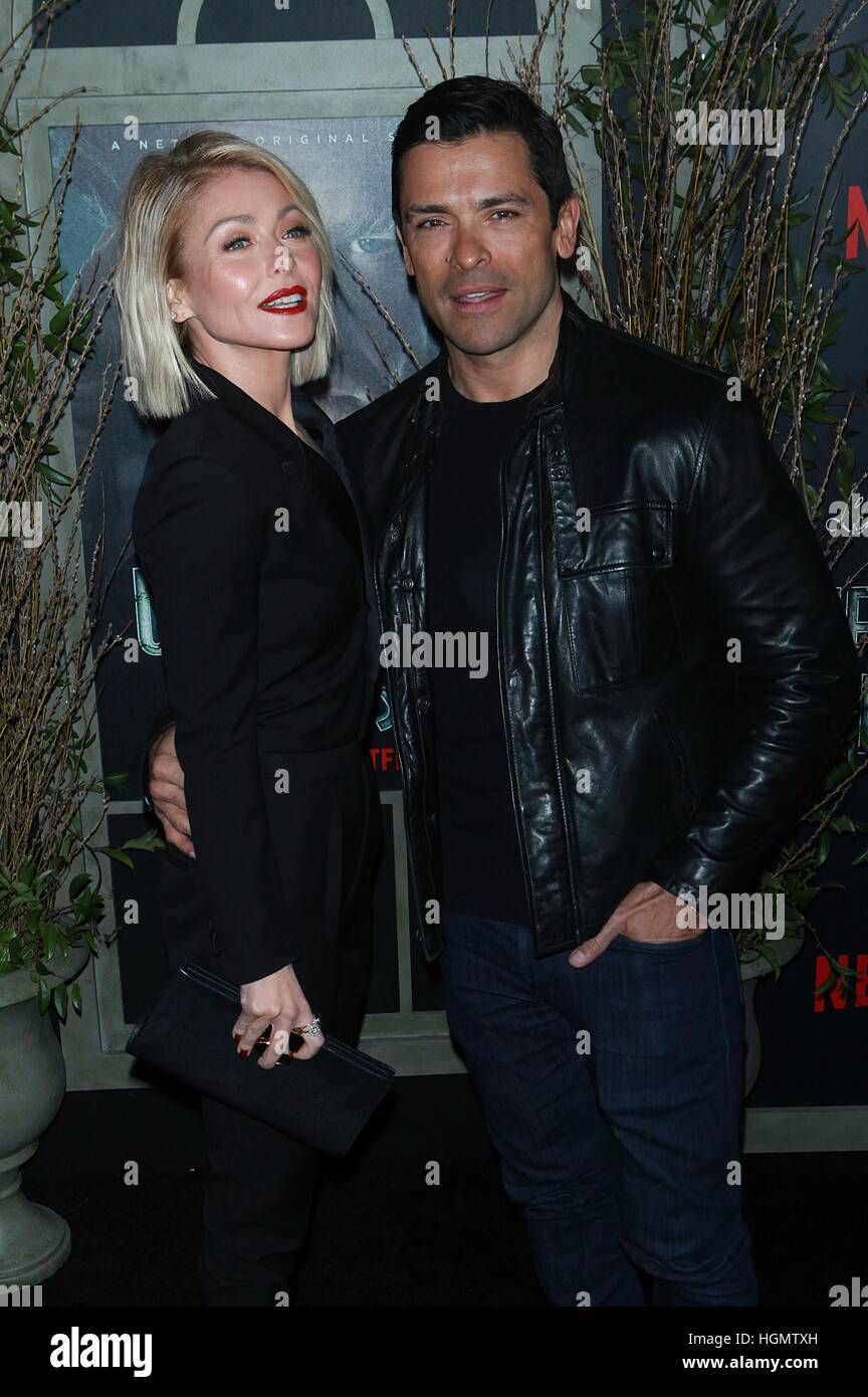 New York, USA. 11th Jan, 2017. Kelly Ripa and Mark Consuelos at The ...