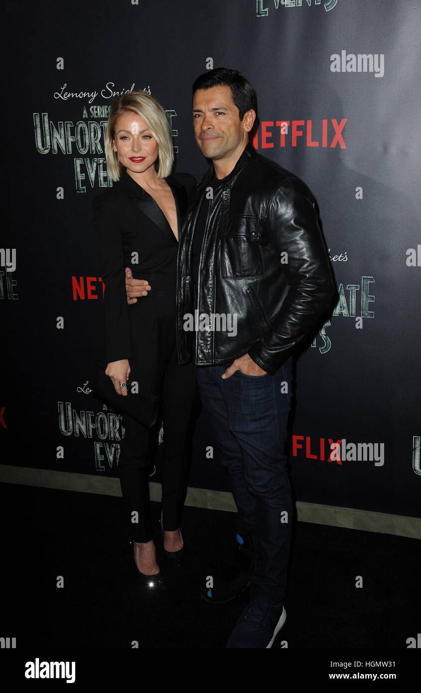 New York, USA. 11th Jan, 2017. Kelly Ripa, Mark Consuelos at arrivals ...