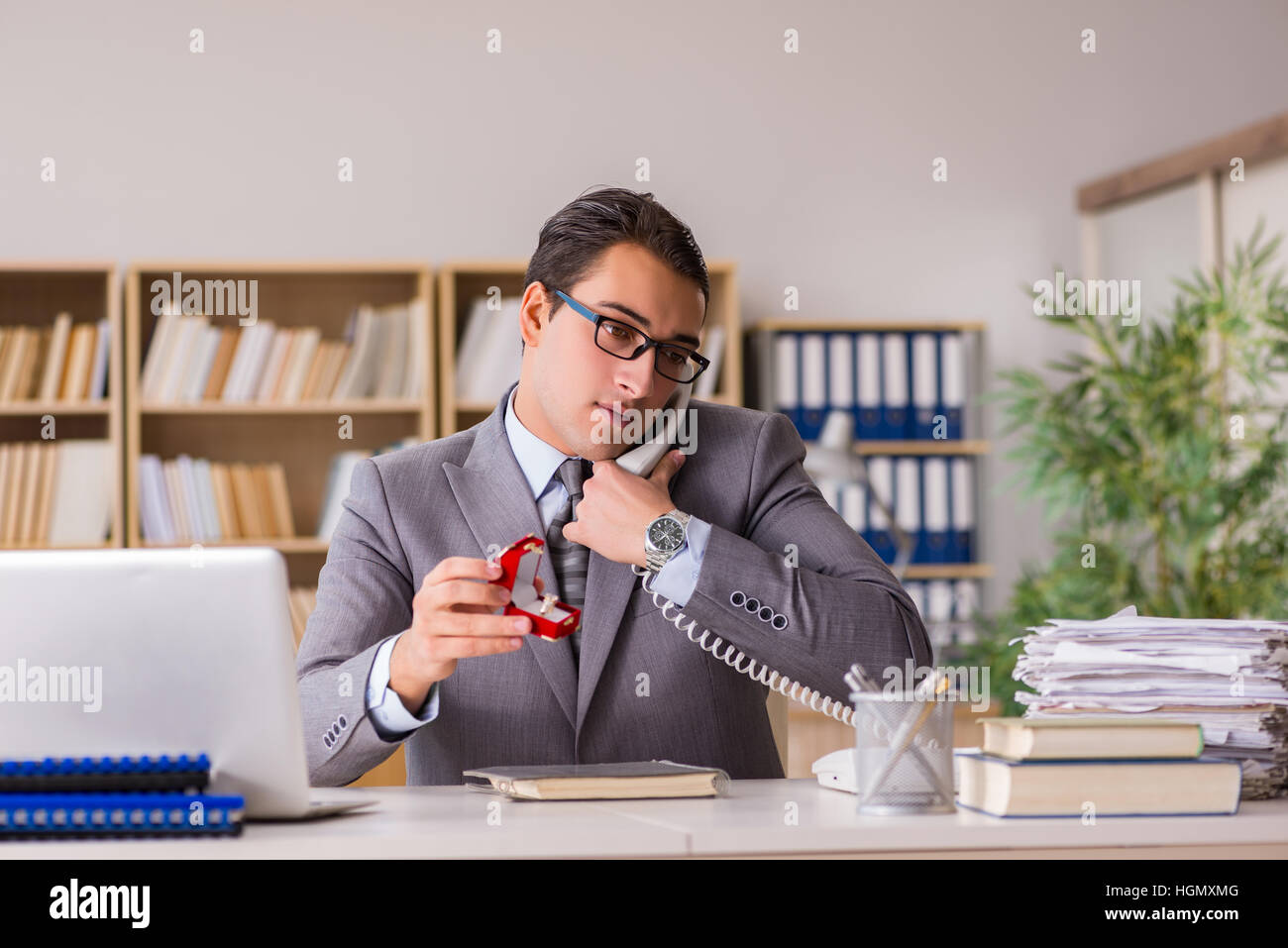 Man making proposal over phone Stock Photo - Alamy