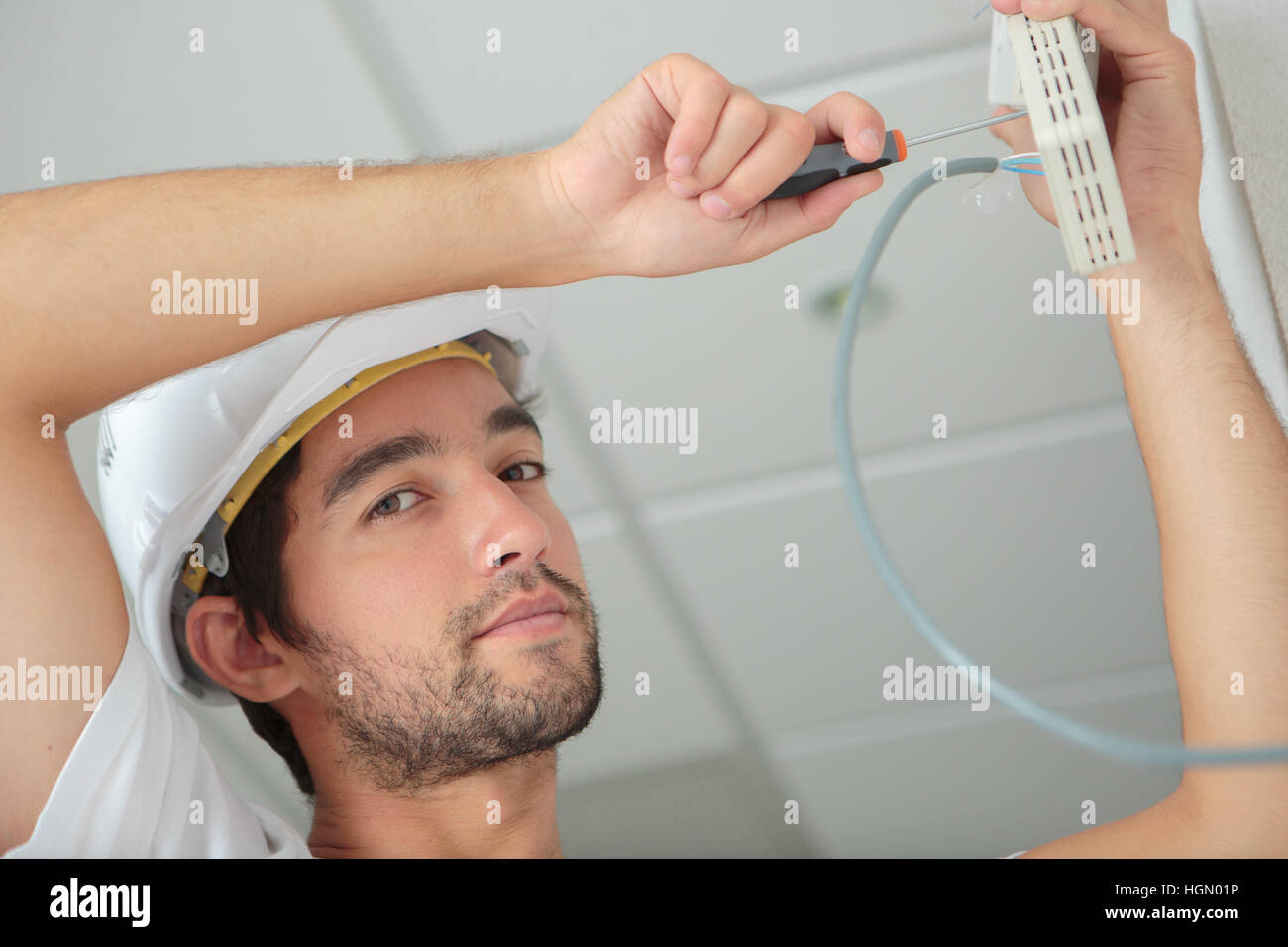 installing a line Stock Photo - Alamy